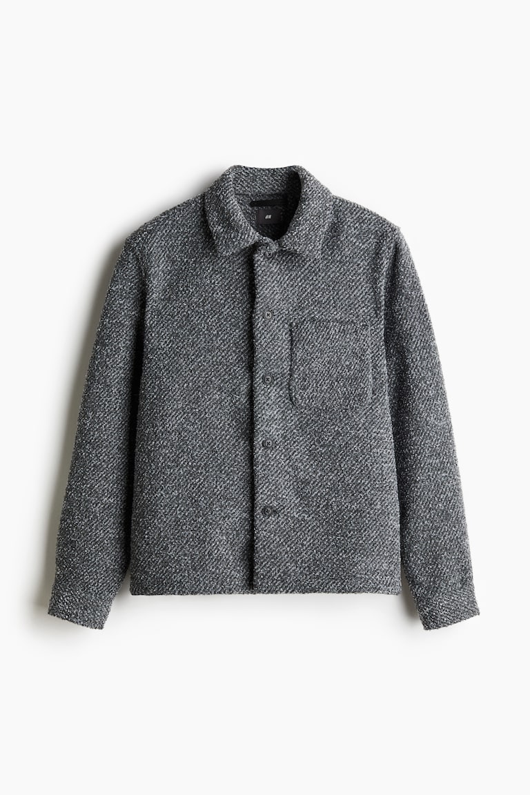 Twill Overshirt - Dark gray melange - Men | H&M US