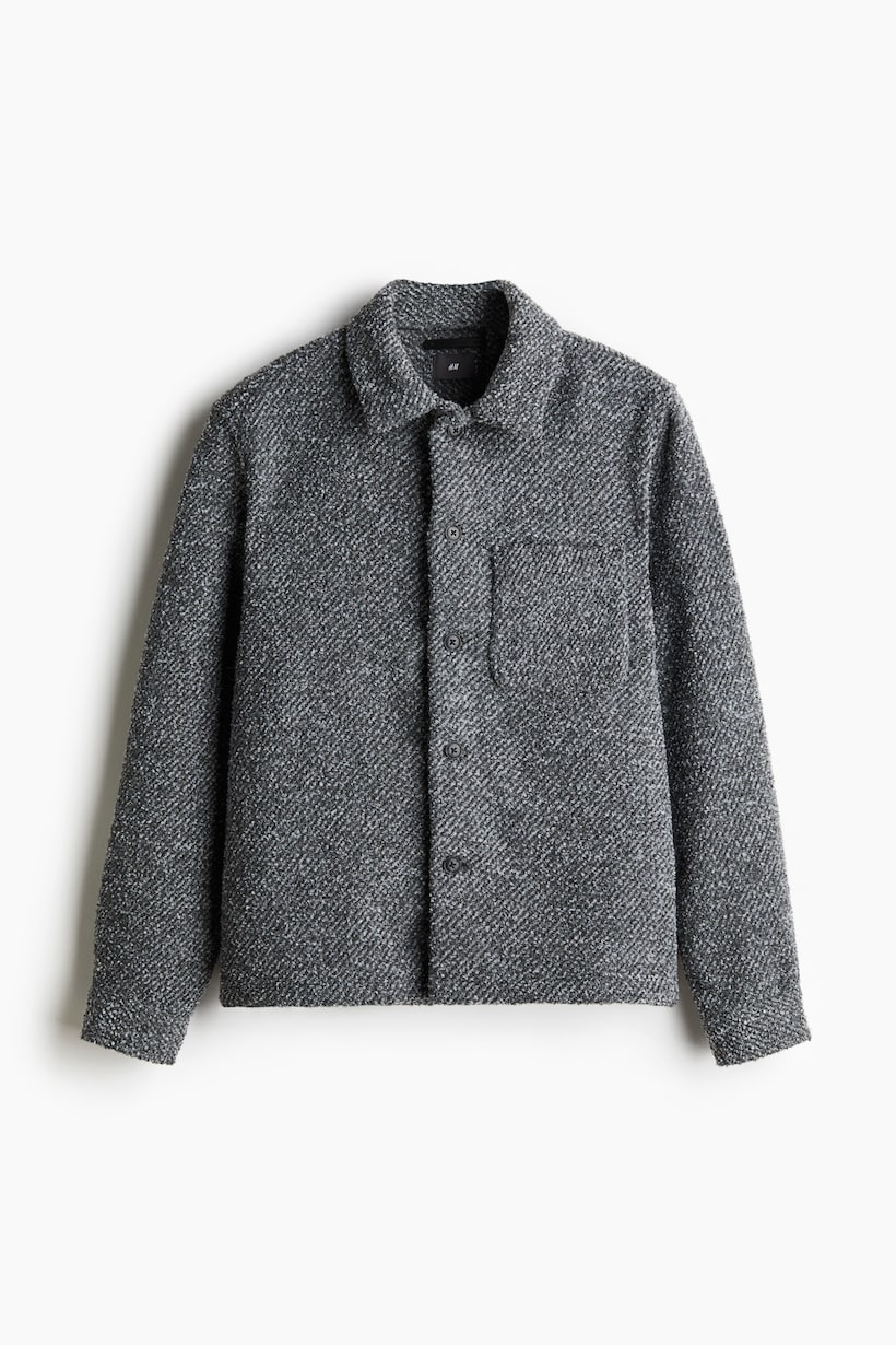 Twill Overshirt - Dark gray melange - Men | H&M US