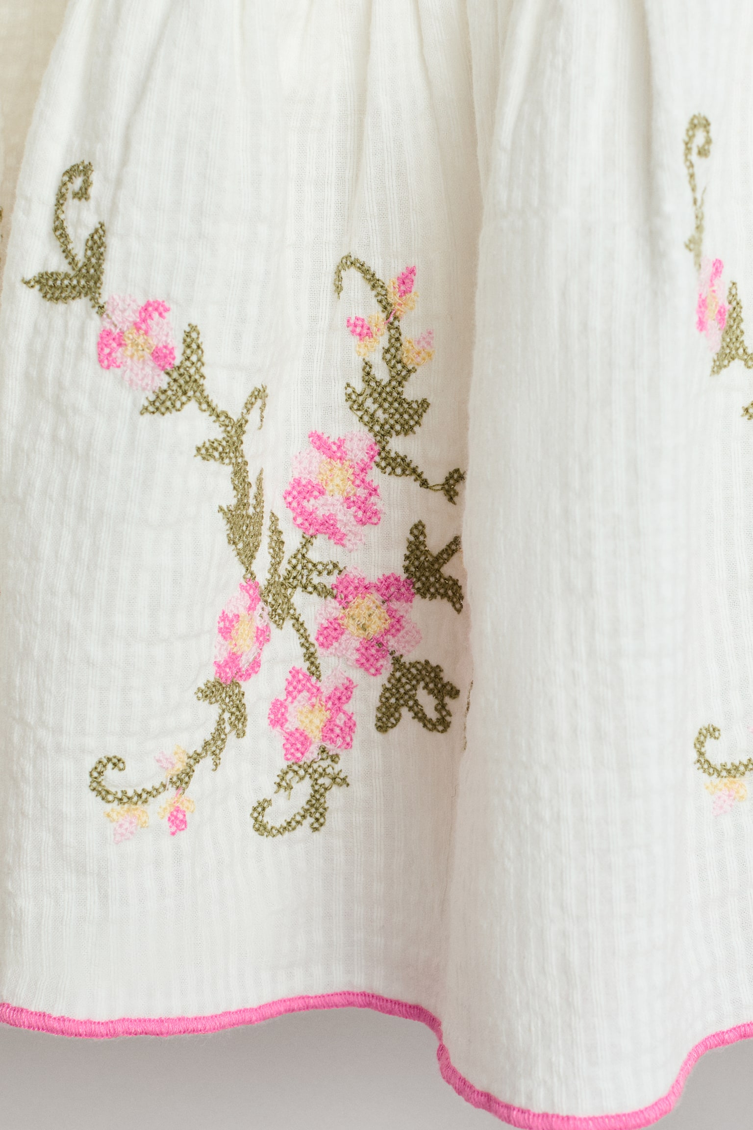 White Cotton Dress with Embroidery for kids | H&M US