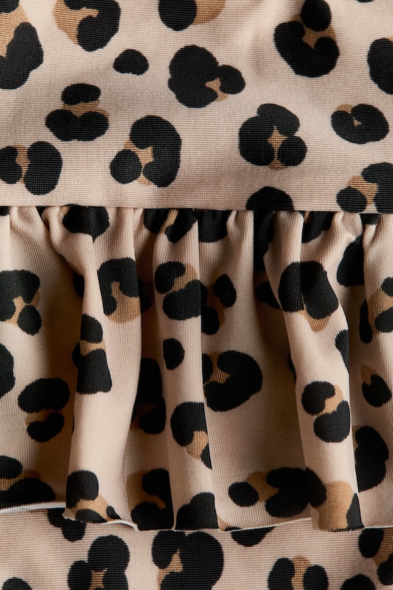Light beige/leopard print Swimsuit with Flounce for kids | H&M US