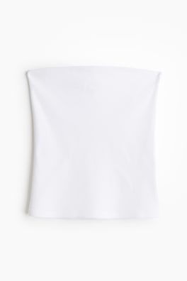 Ribbed Tube Top - White - Ladies | H&M US