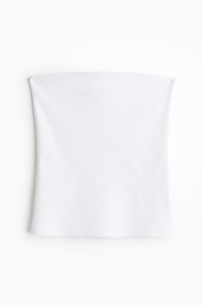 Ribbed Tube Top - White - Ladies | H&M US