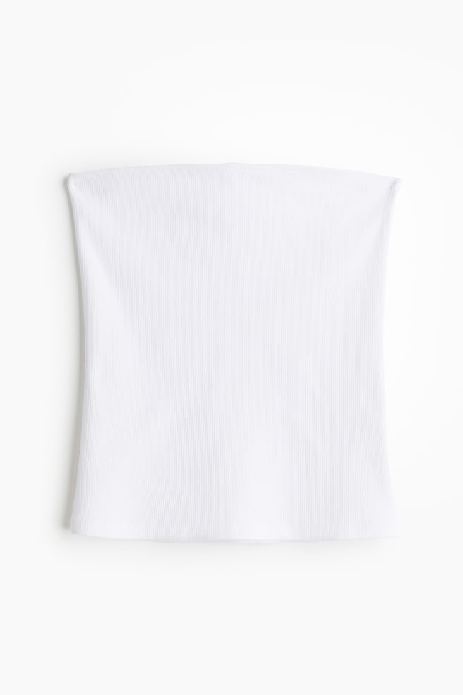Women's White Ribbed Tube Top | H&M US