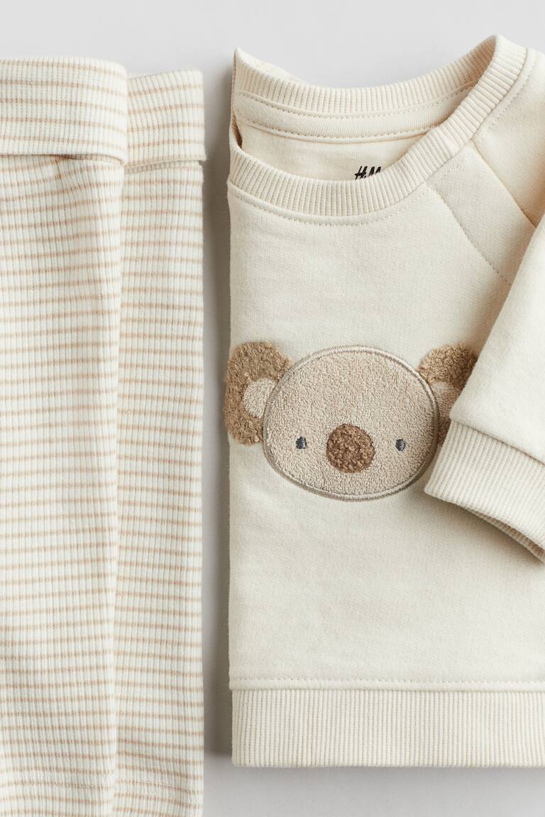 Beige/koala 2-piece Cotton Set for kids | H&M US