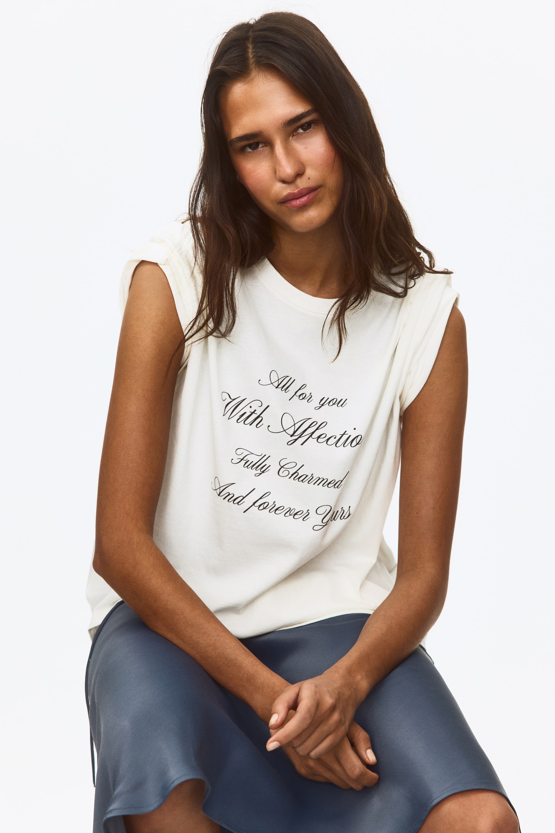Women's Cream/All For You Oversized Printed T-Shirt | H&M PH
