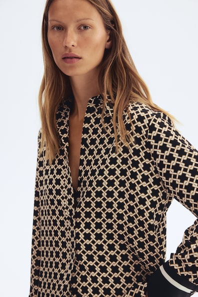 Patterned Shirt - Black/patterned - Ladies | H&M US
