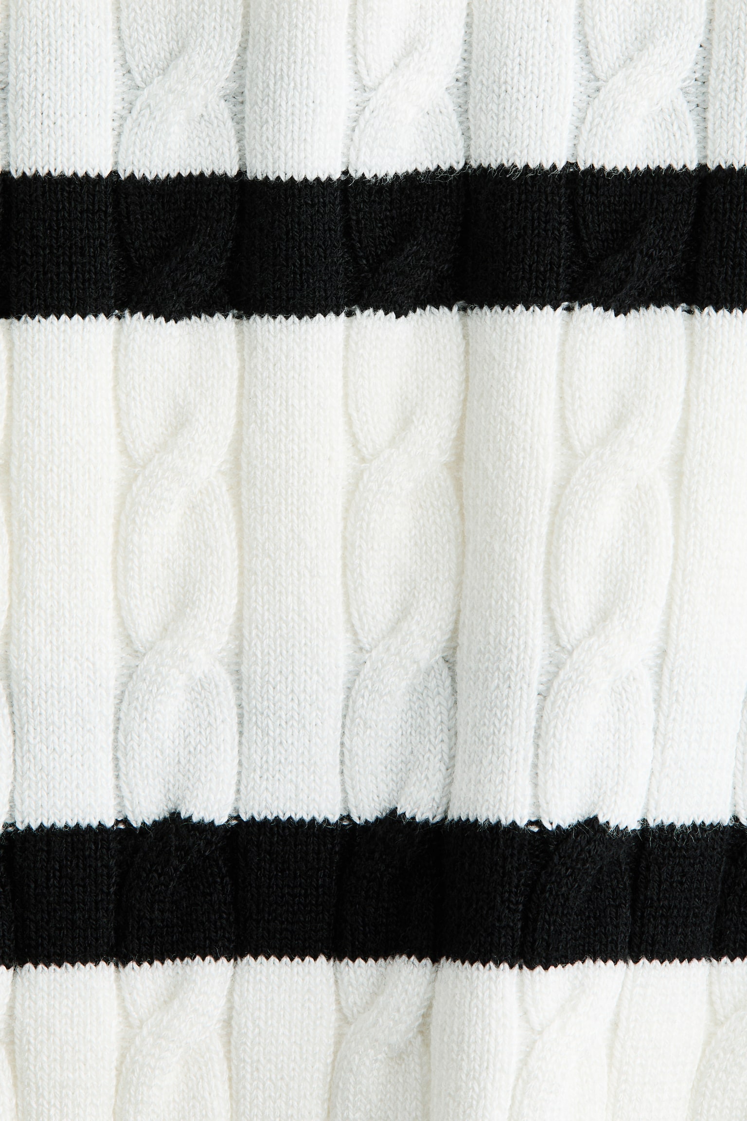 Women's White/black striped Cable-Knit Sweater | H&M CA