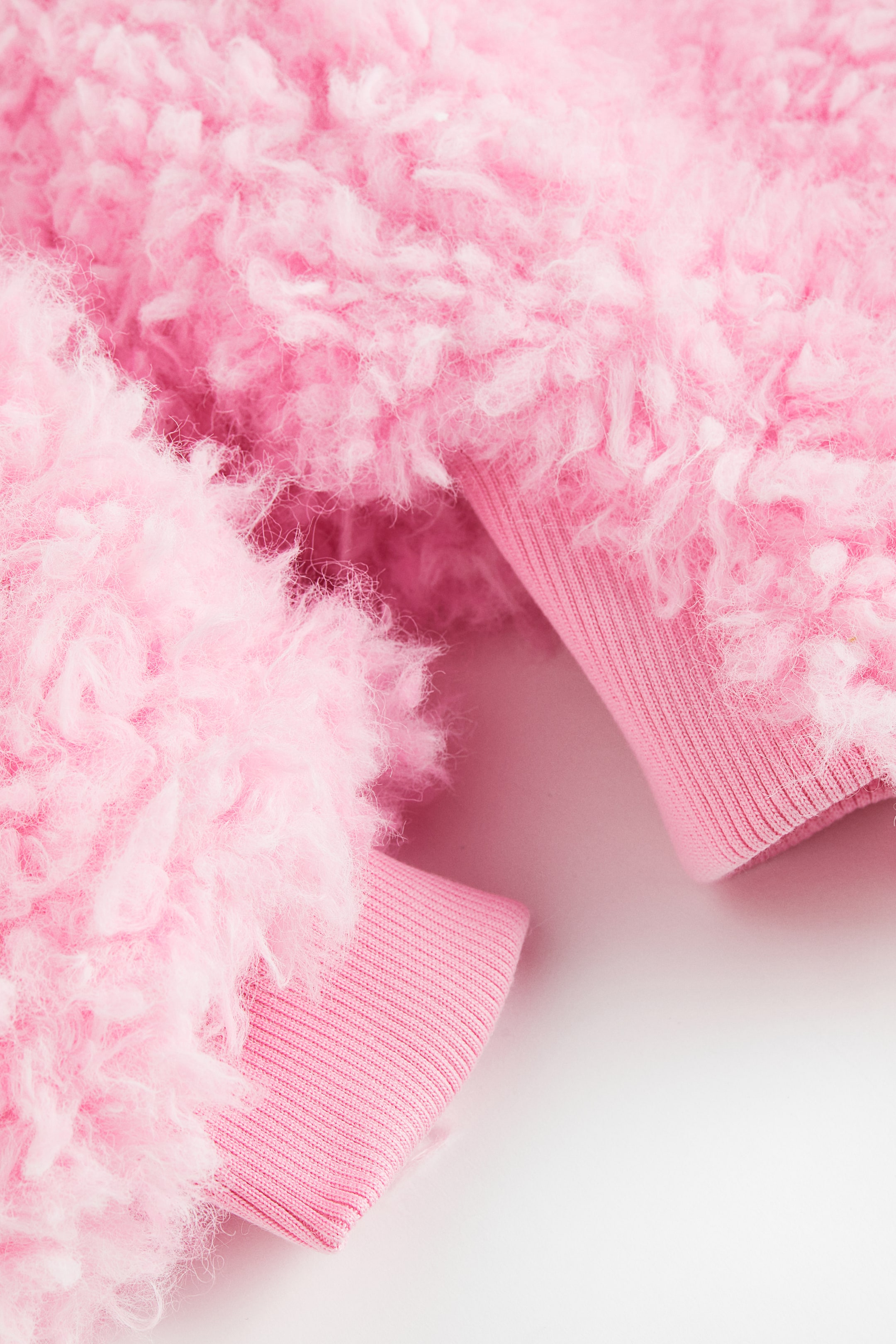 Boxy teddy jacket - Light pink - Ladies | H&M PH