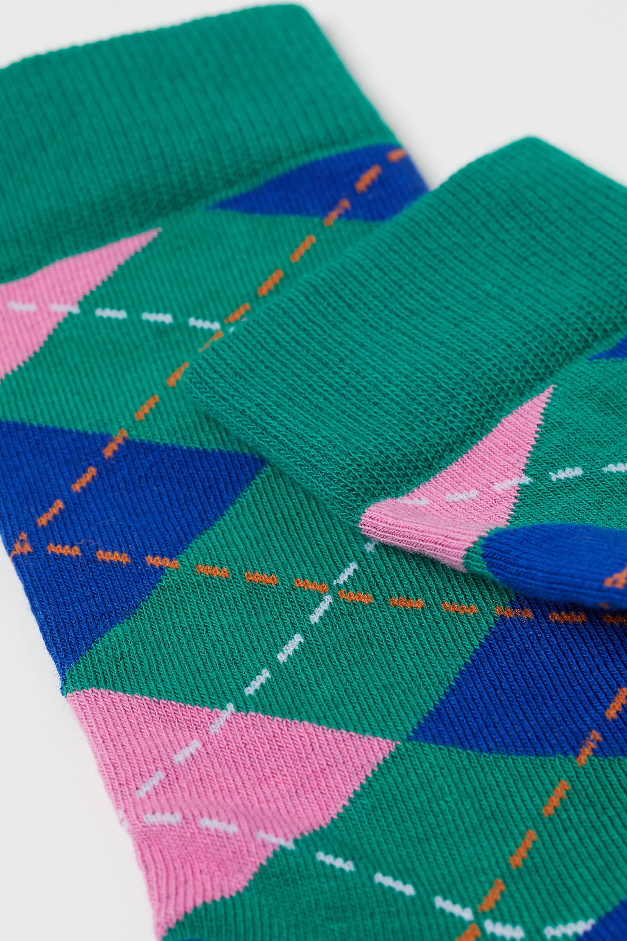 Patterned Socks - Dark green/pink checked - Men | H&M CA