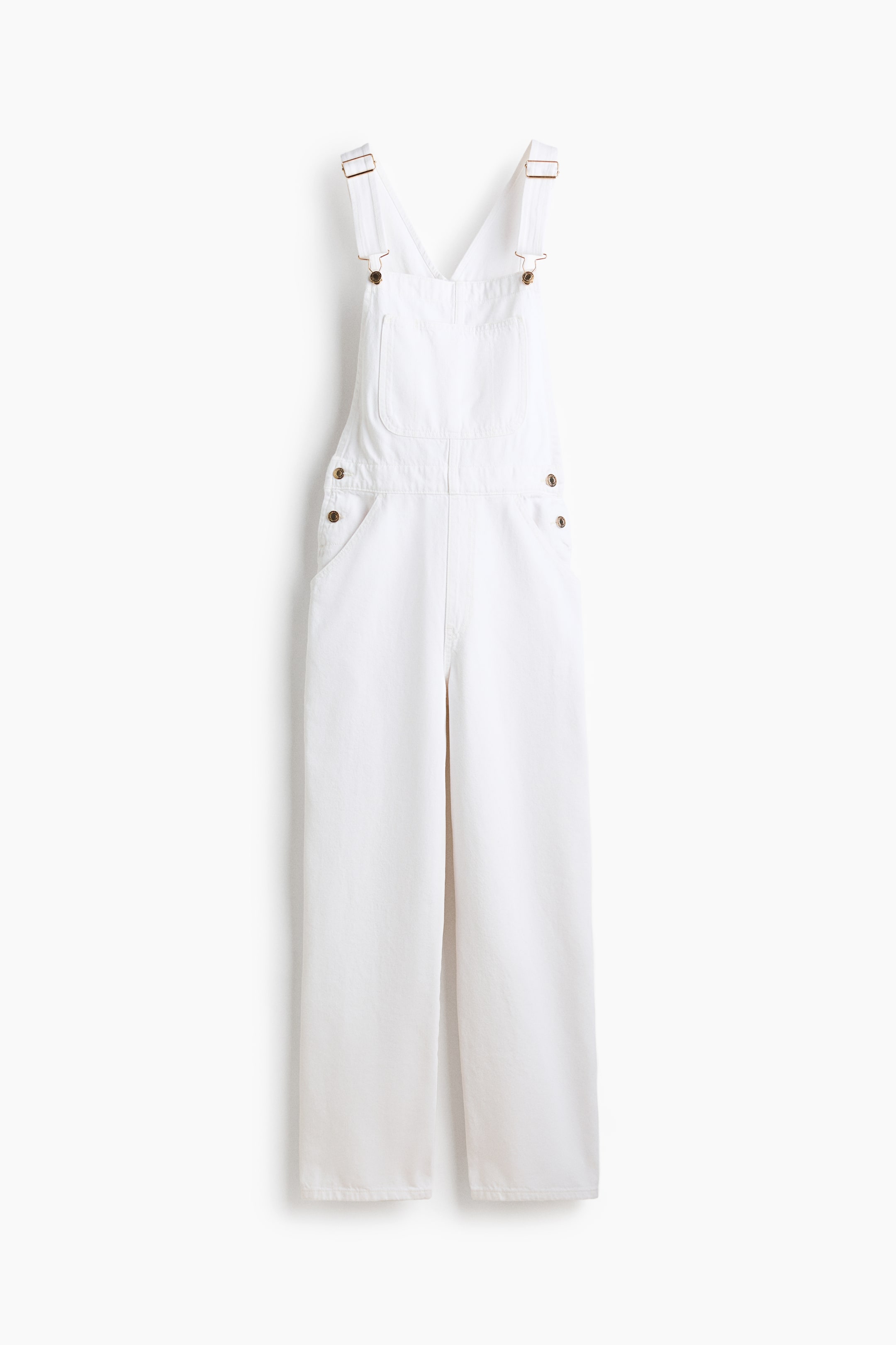 Women's White Cotton Denim Overalls | H&M US