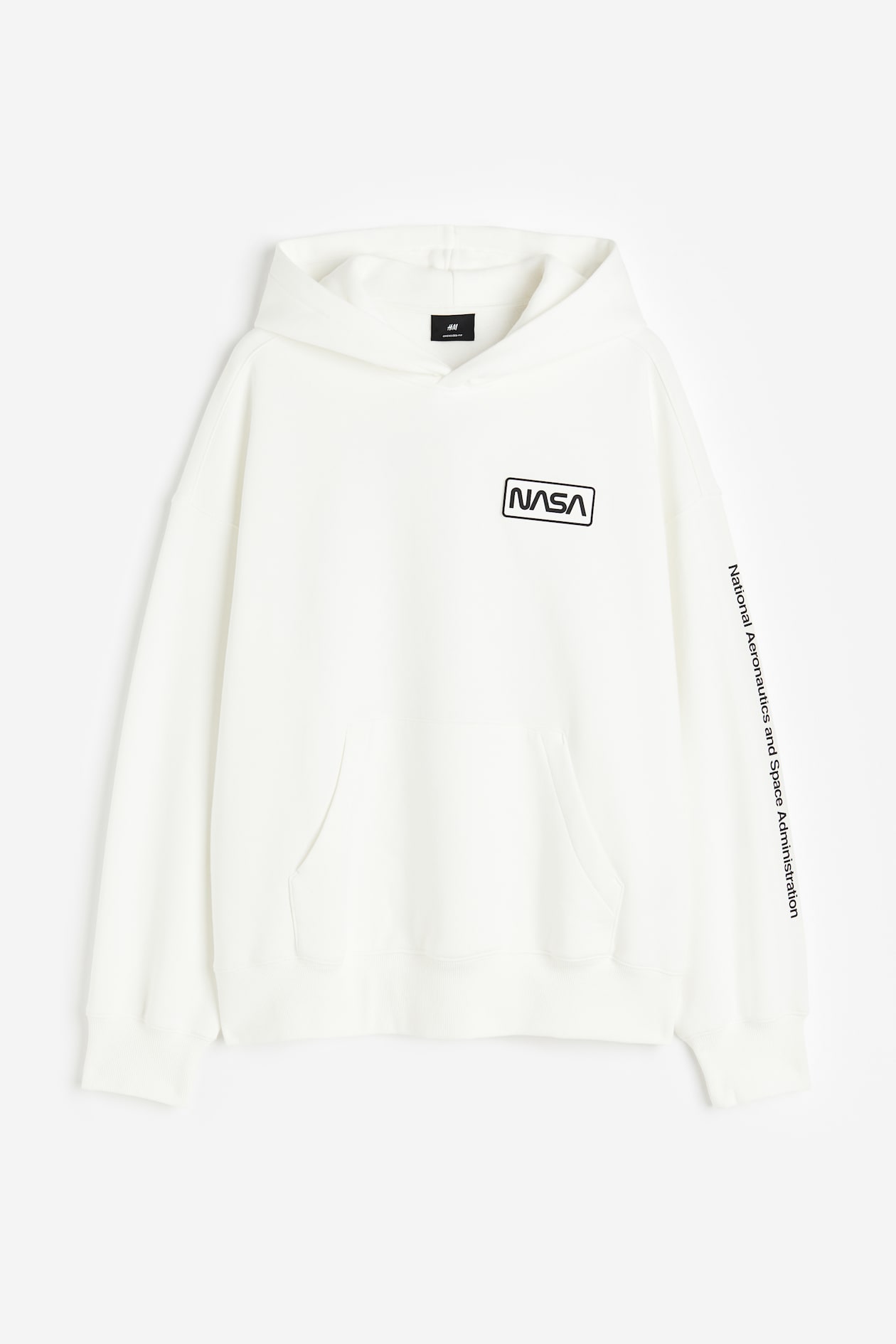 Painokuvallinen huppari Oversized Fit - Valkoinen/NASA - MIEHET | H&M FI