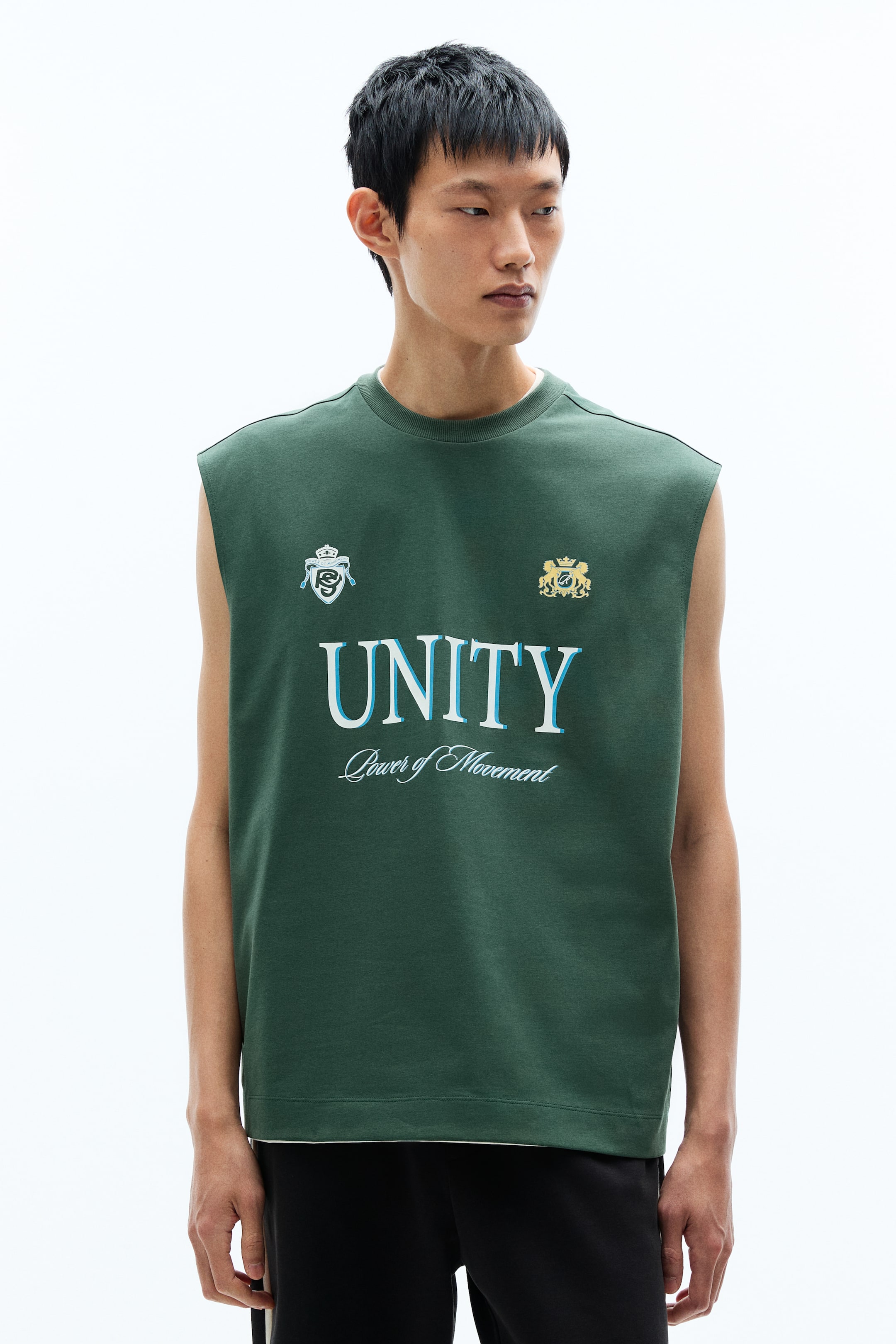 Loose Fit Printed vest top - Green/Unity - Men | H&M HK