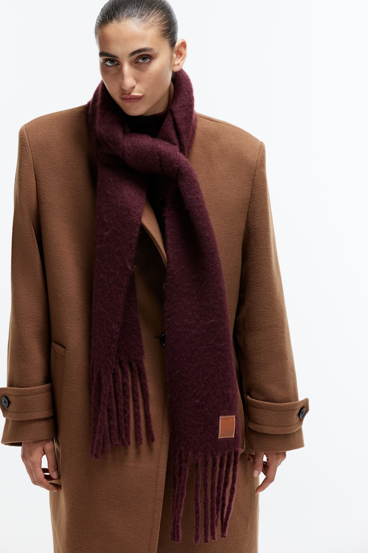 Fluffy Scarf - Burgundy - Ladies | H&M US