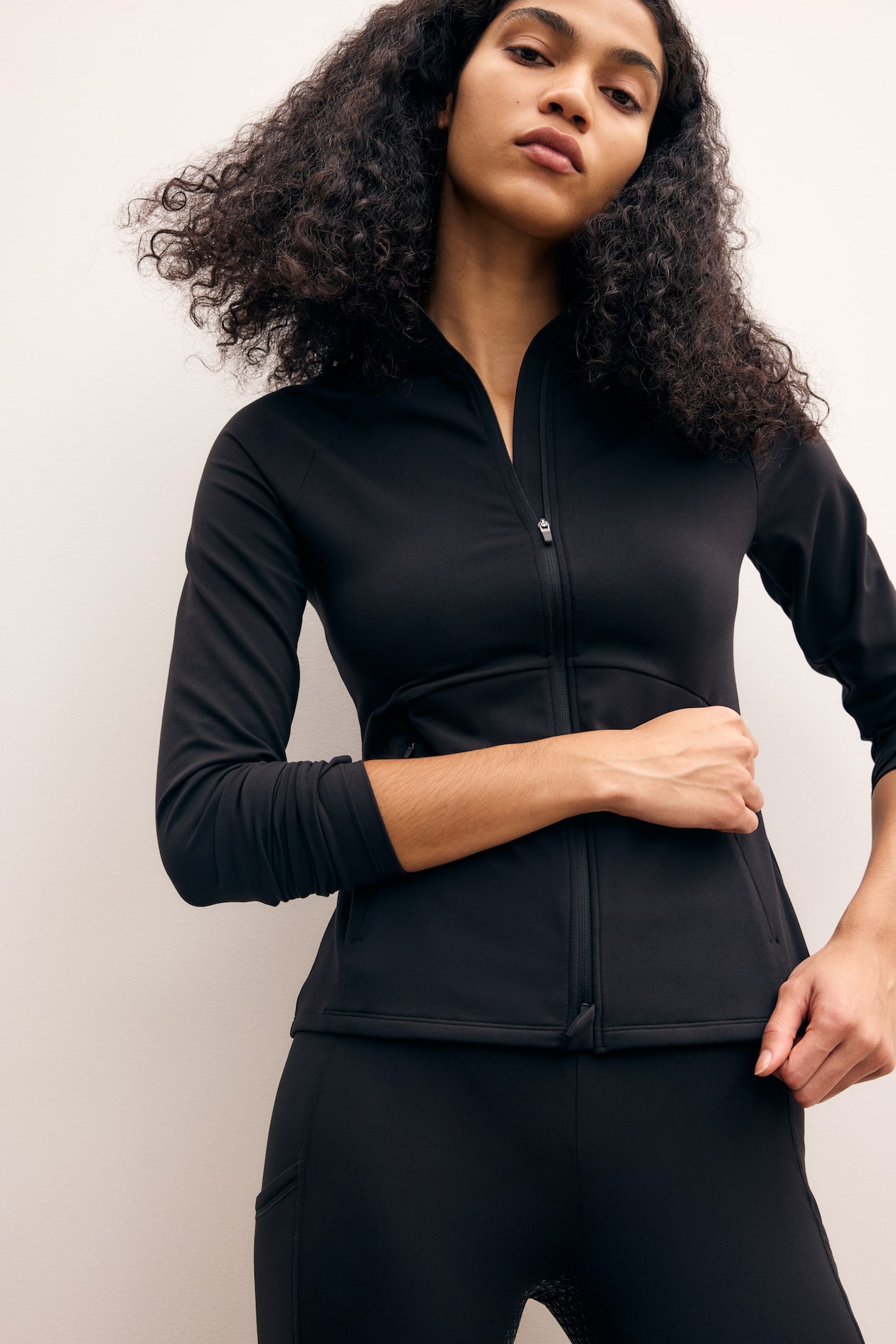 Women's Black Warming zip-through sports jacket | H&M GB