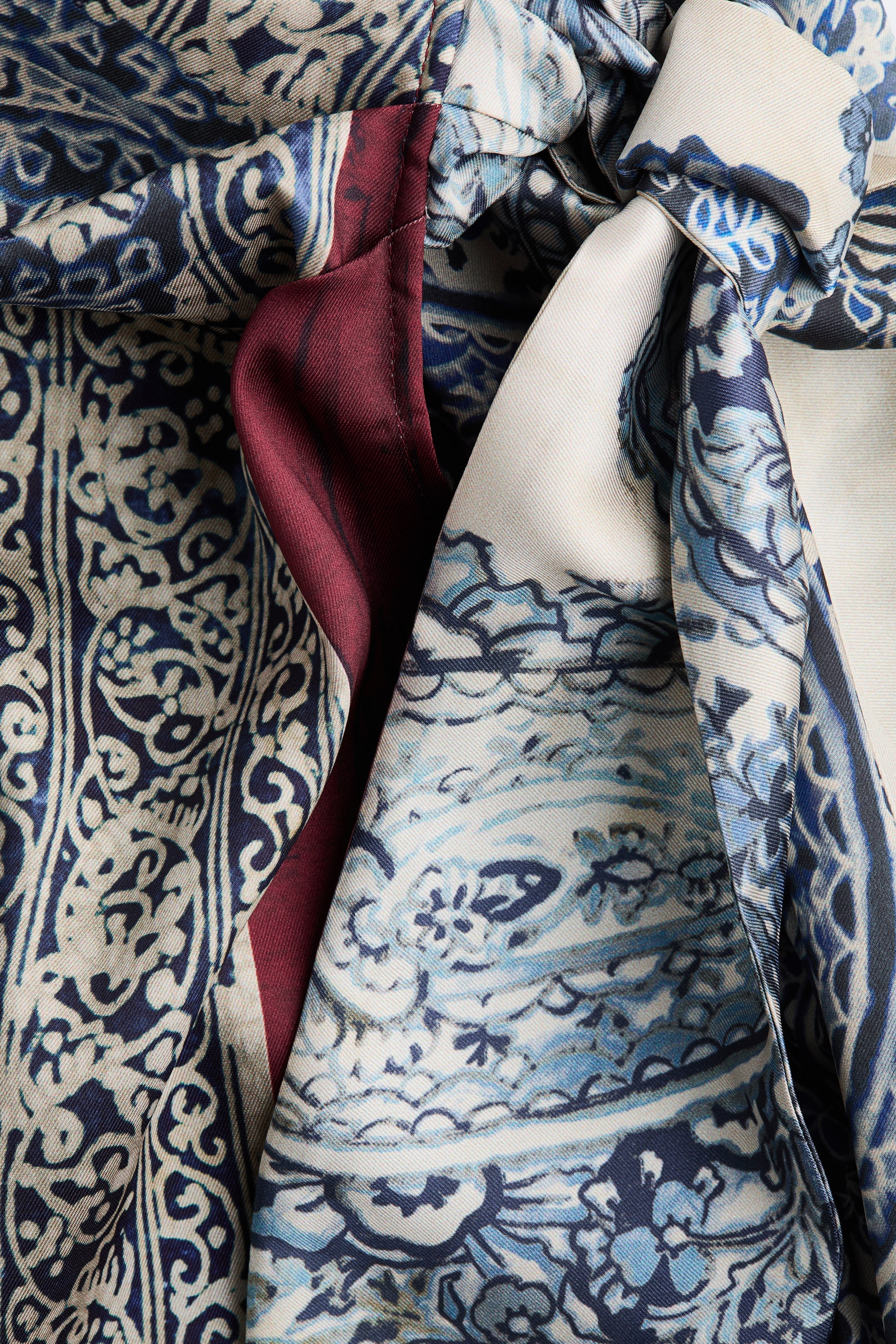 Satin wrap skirt - Cream/Paisley pattern - Ladies | H&M GB