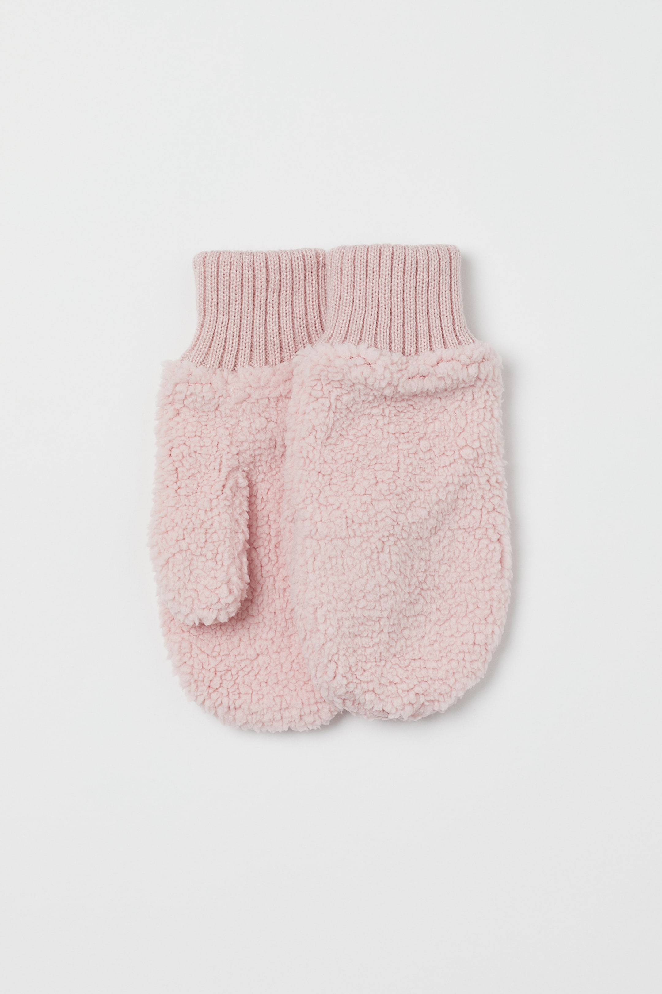 Faux Shearling Mittens - Light pink - Kids | H&M CA