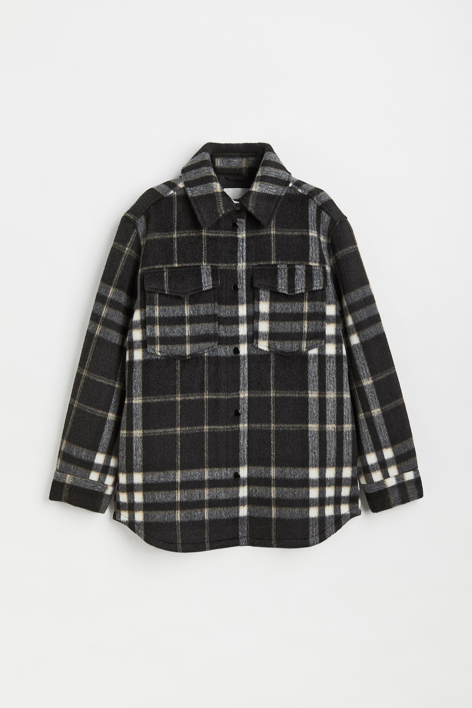 Shacket - Black/White checked - Ladies | H&M