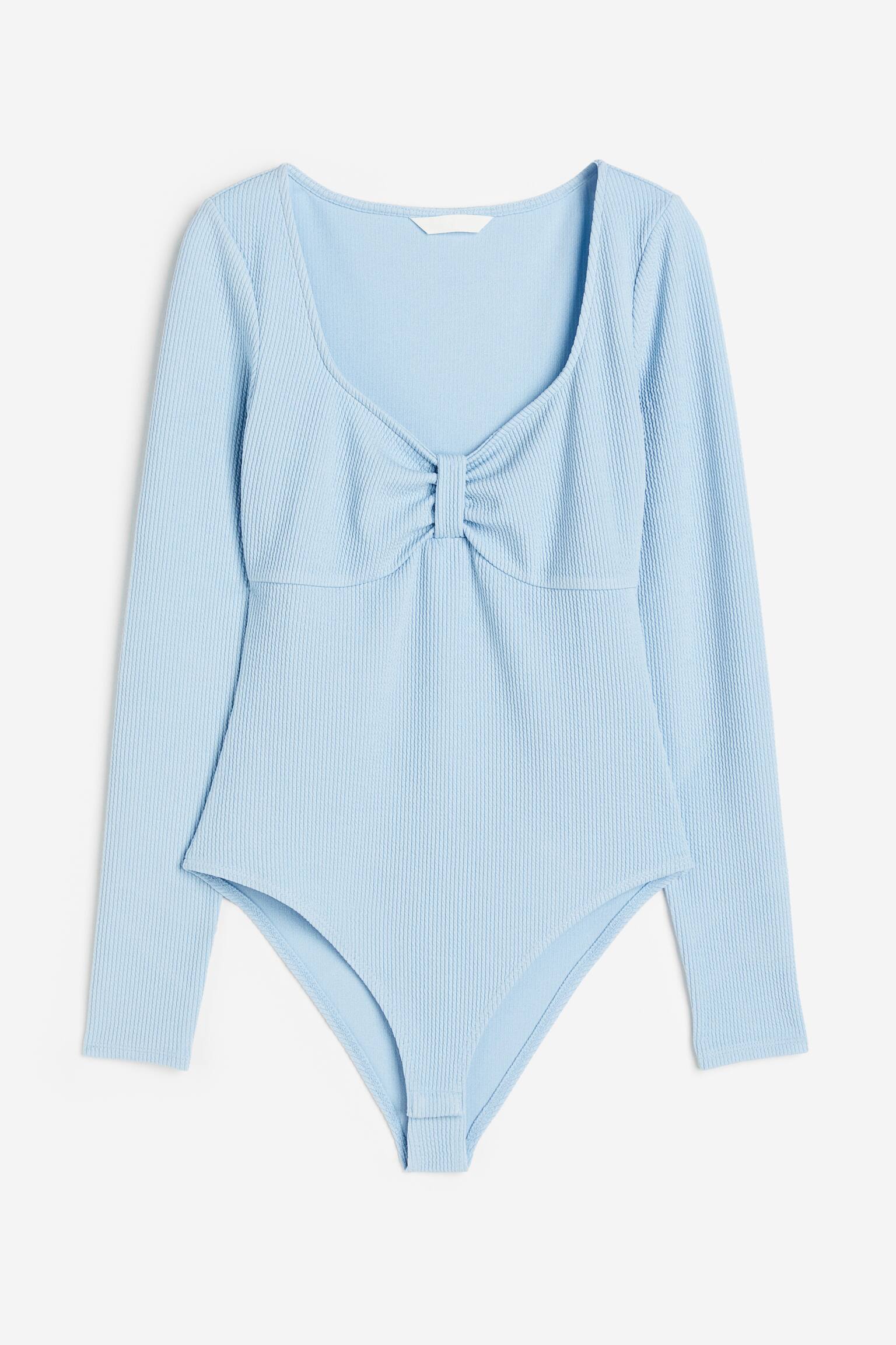 Ribbed jersey body - Light blue - Ladies | H&M