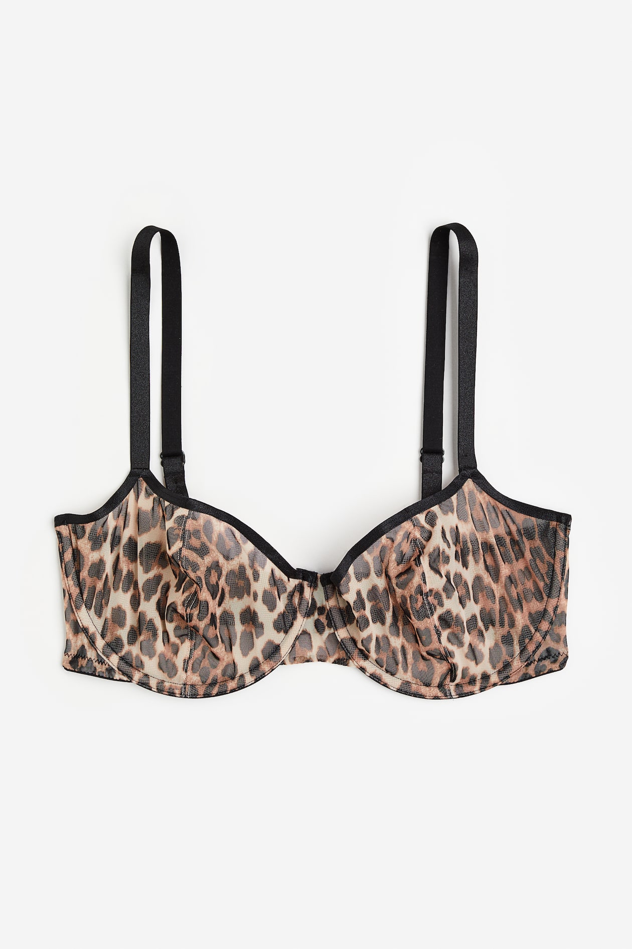 Unwattierter Bügel-BH aus Mesh - Braun/Leopardenprint - Ladies | H&M AT