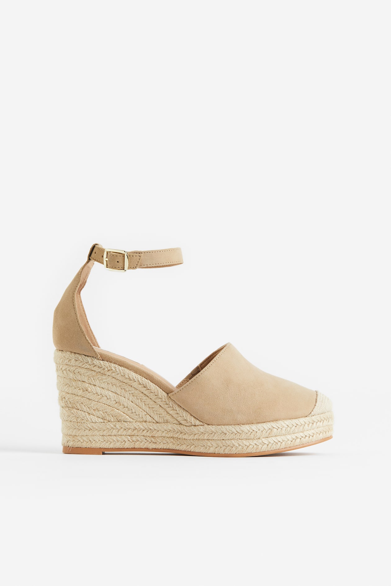 Wedge-heeled suede espadrilles - Beige - Ladies | H&M GB