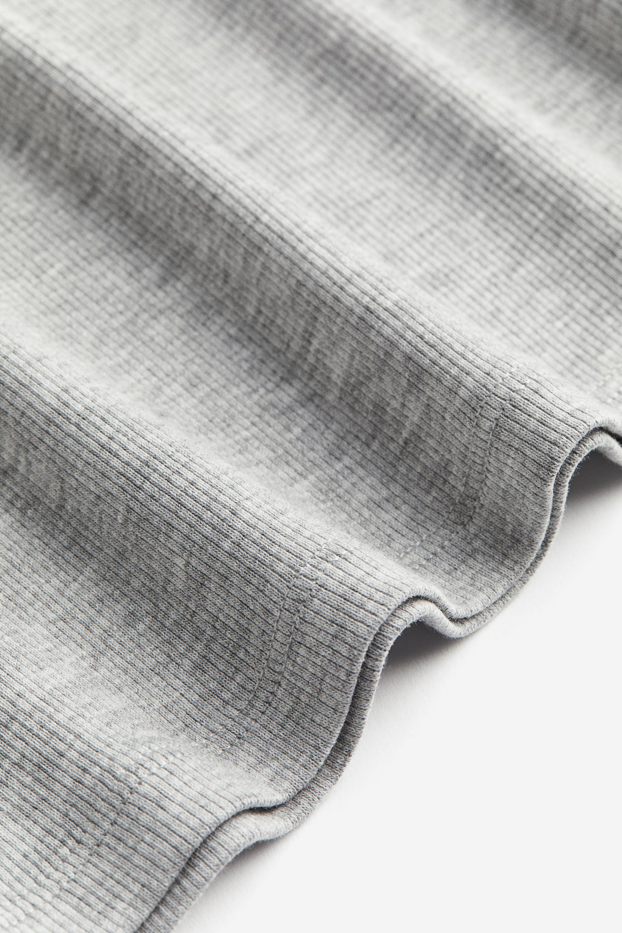 Ribbad polotröja - Ljusgråmelerad - DAM | H&M SE