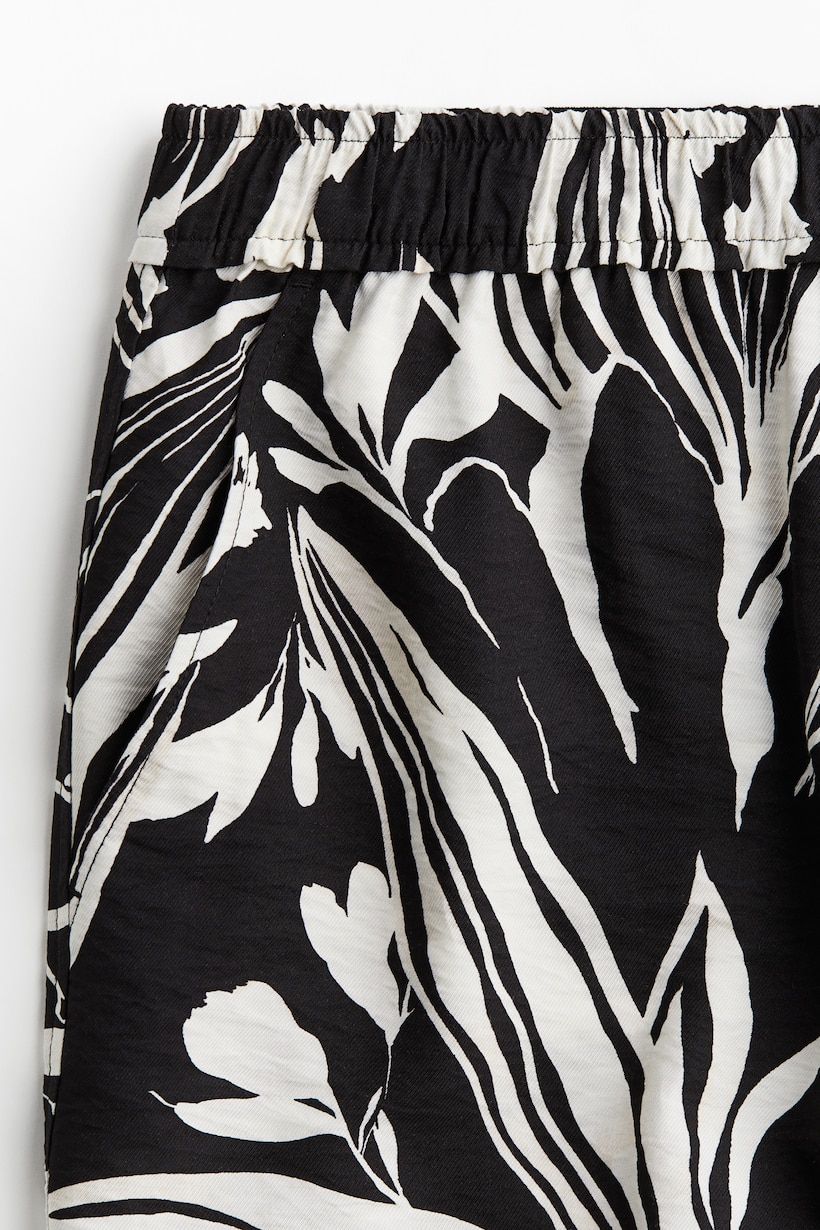 Ankle-Length Pants - Black/white patterned - Ladies | H&M US