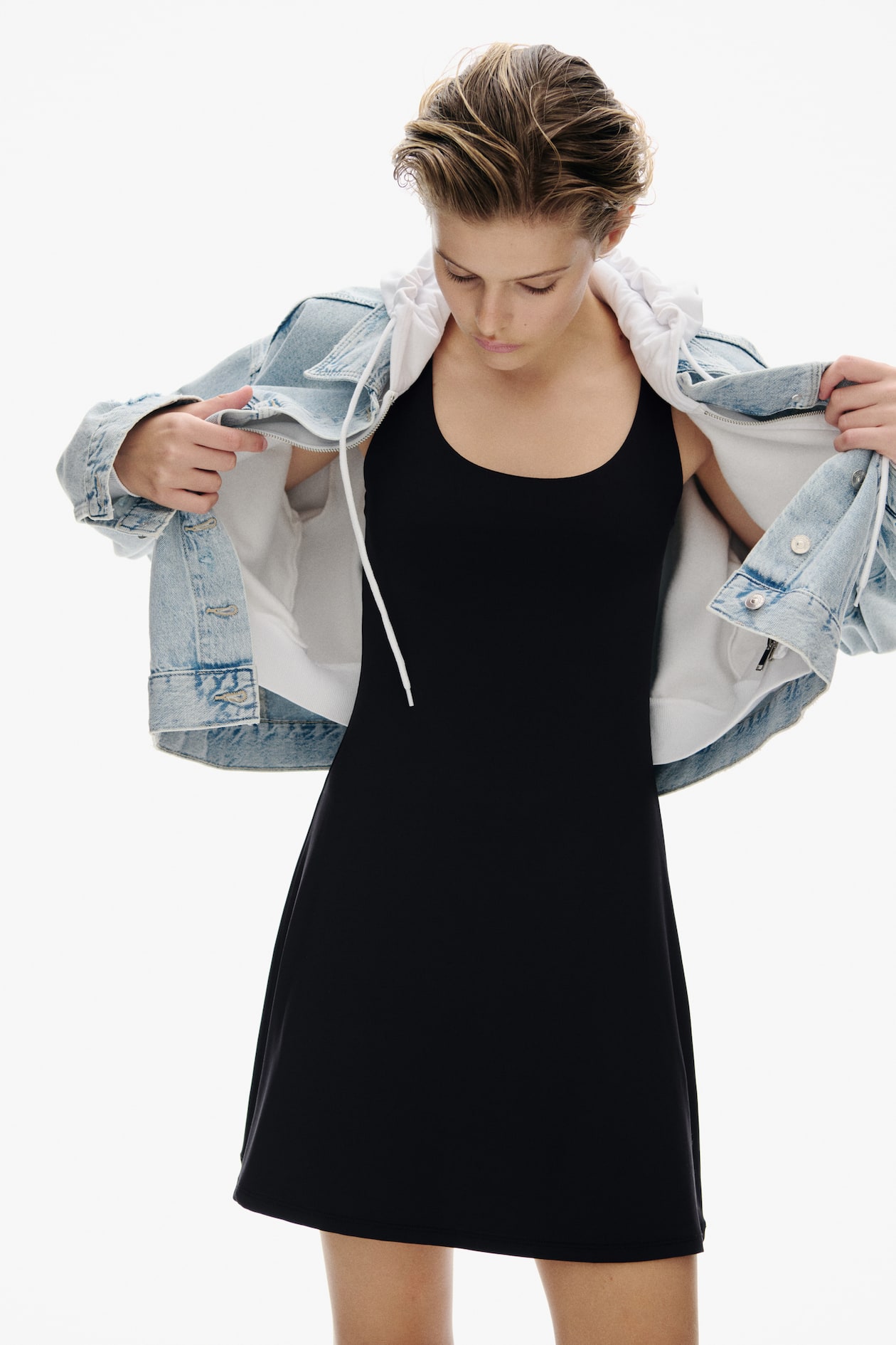 Sleeveless Microfiber Dress - Black - Ladies | H&M US