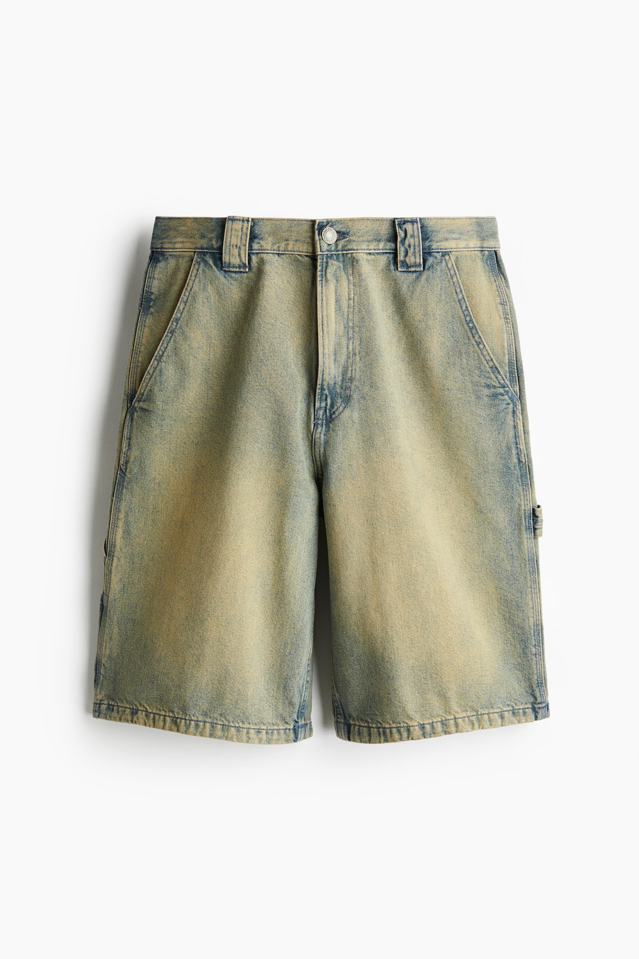 Men’s Gray-blue Baggy Denim Carpenter Shorts | H&M US