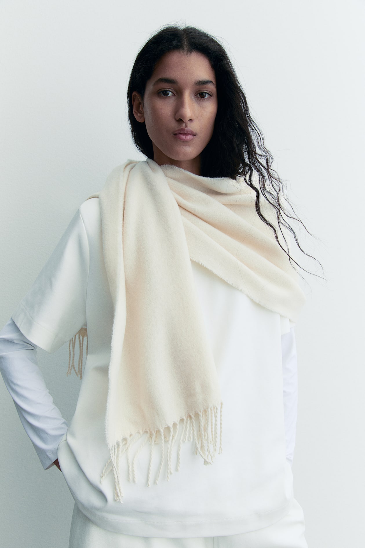 Woven Scarf - Cream - Ladies | H&M US