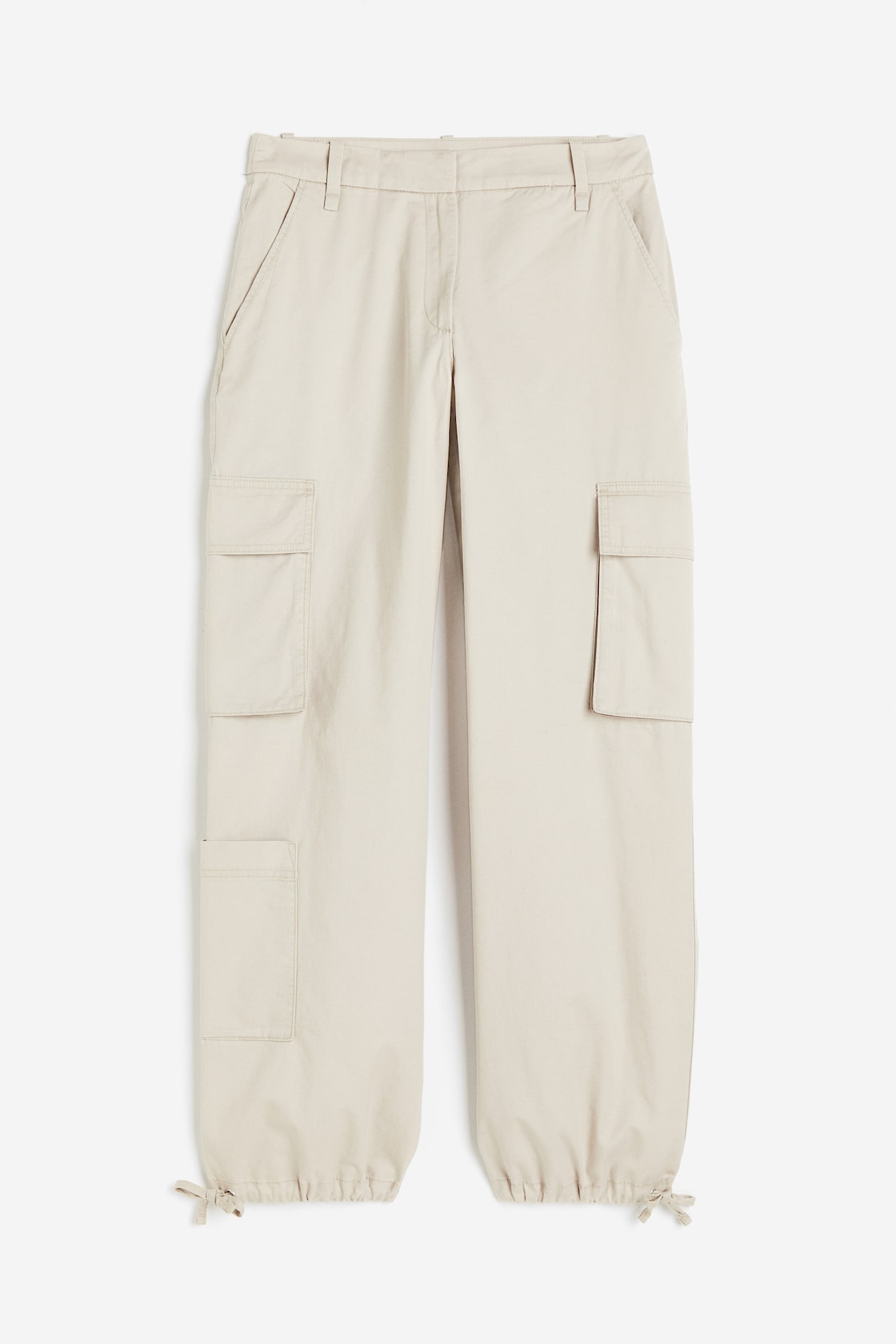 Women's Beige Twill cargo trousers | H&M GB
