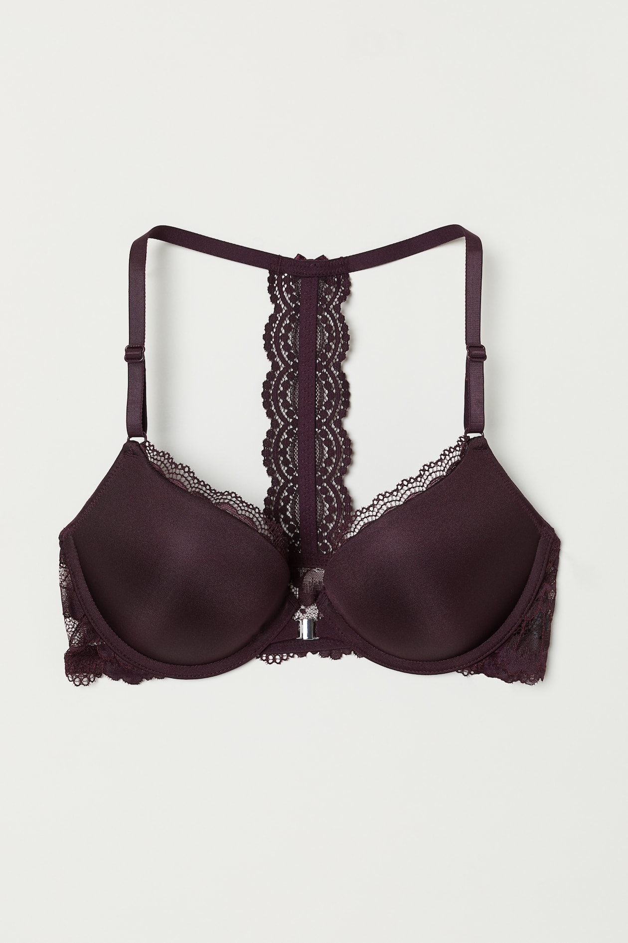 Super push-up bra with lace - Dark purple - Ladies | H&M GB