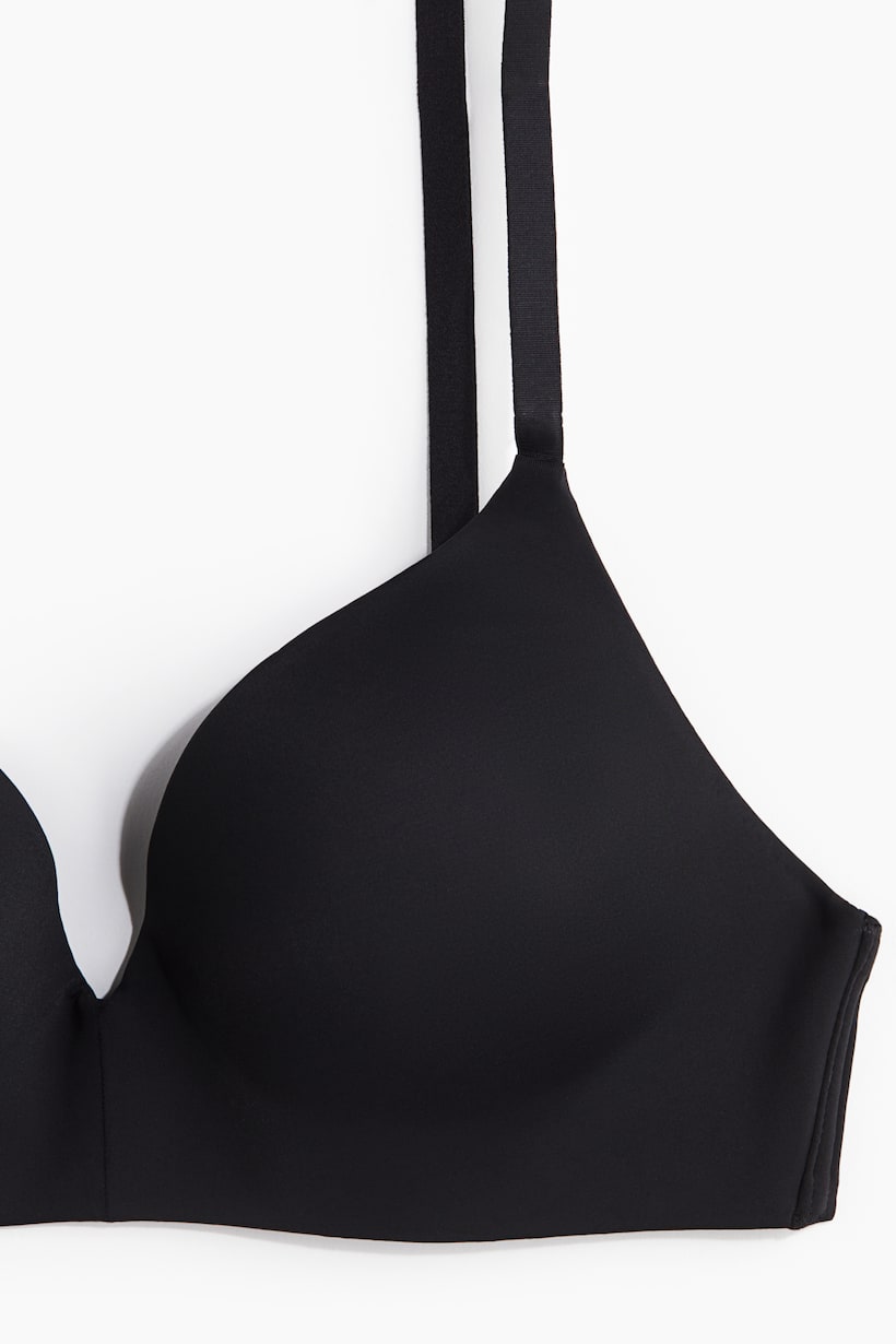 Padded Soft-Cup Microfiber Bra - Black - Ladies | H&M US