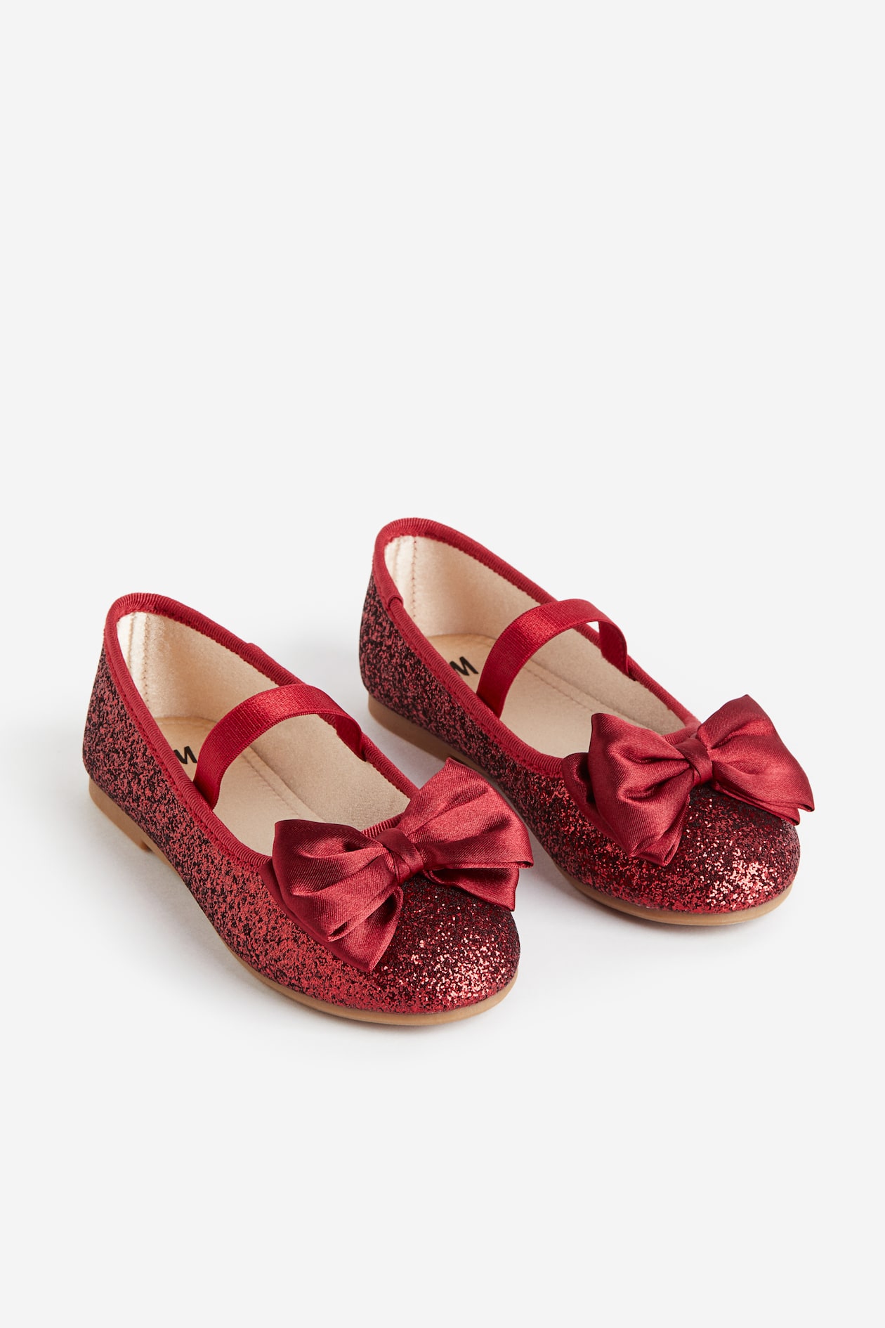 Ballerinaskor med applikation - Röd/Glitter - BARN | H&M SE