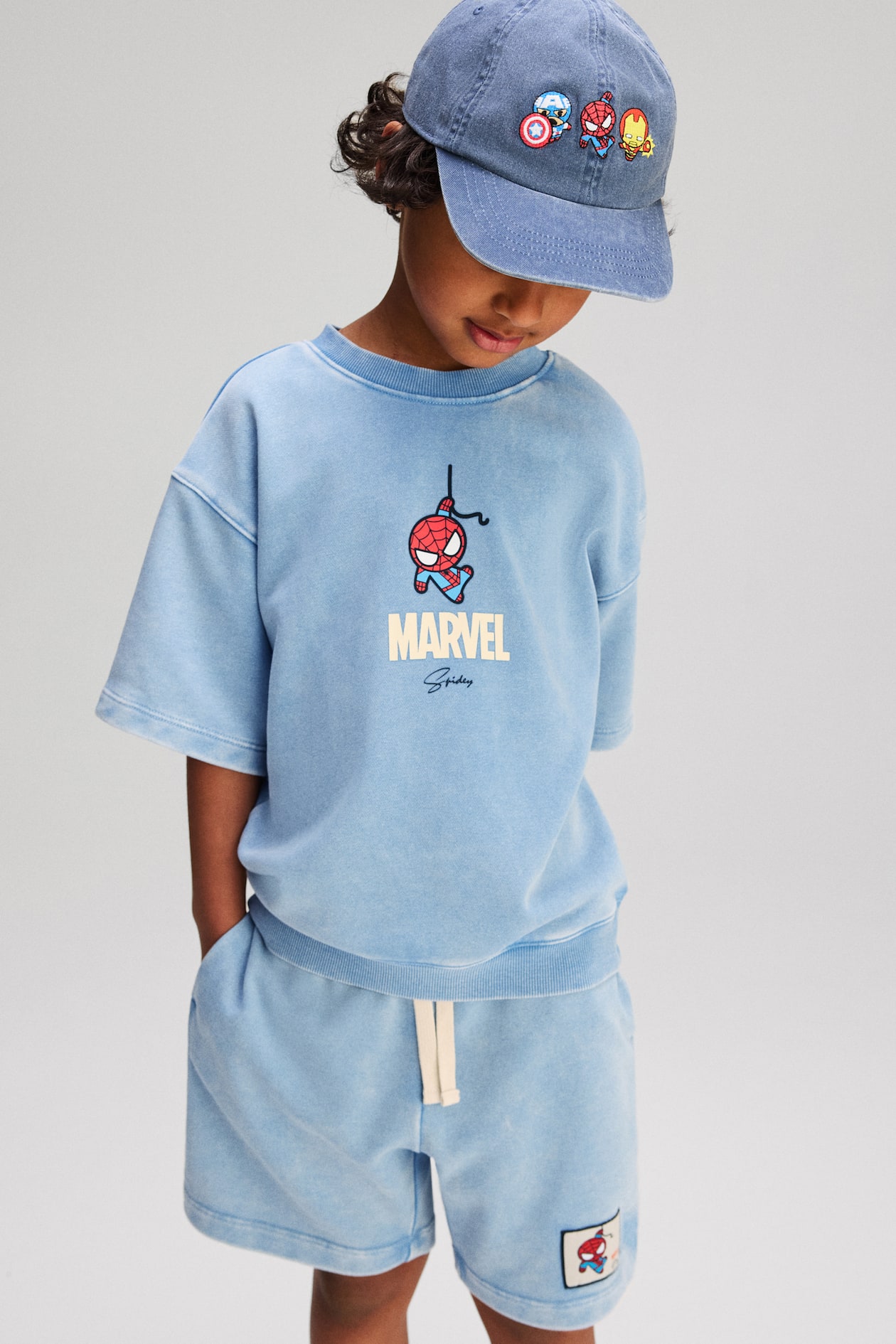 Conjunto de 2 piezas en french terry con diseño - Azul claro/Marvel ...