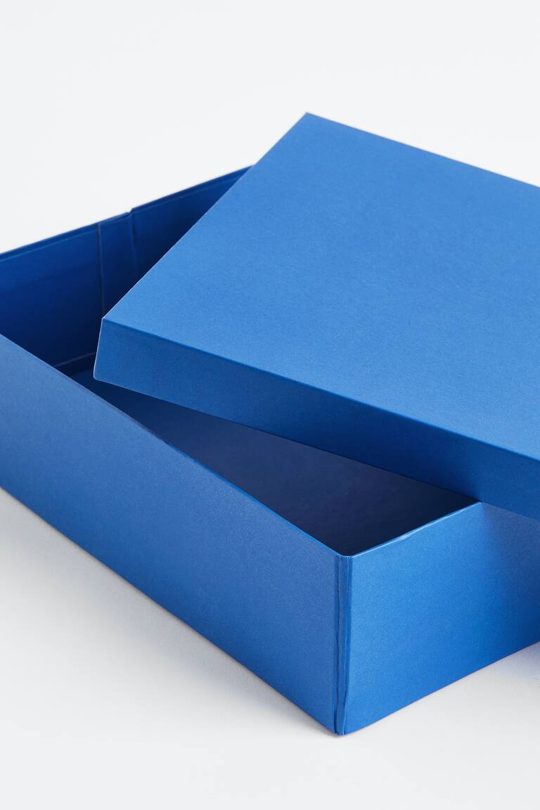 Lidded shallow storage box - Blue - Home All | H&M GB