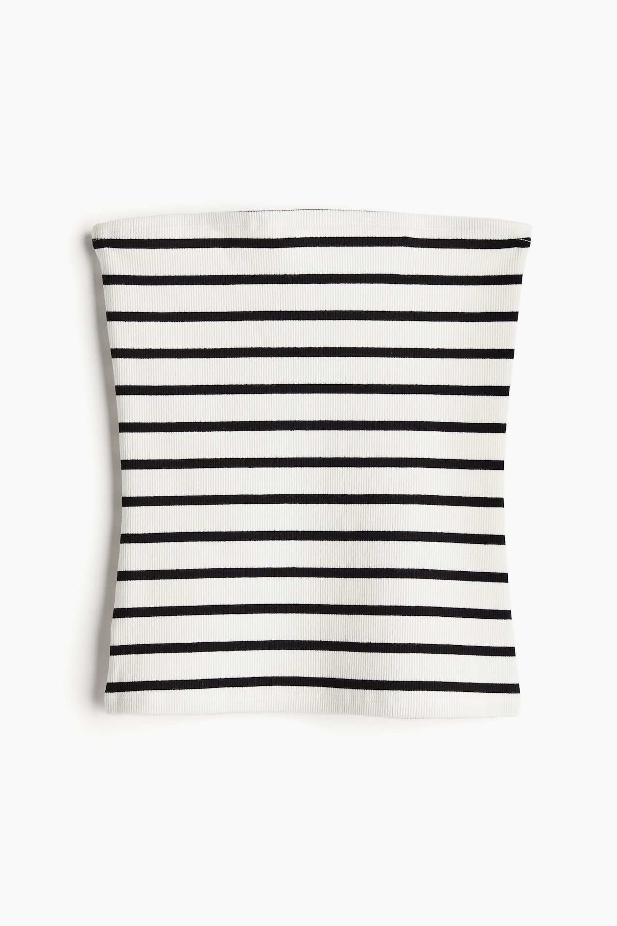 Ribbed Tube Top - White/black striped - Ladies | H&M US