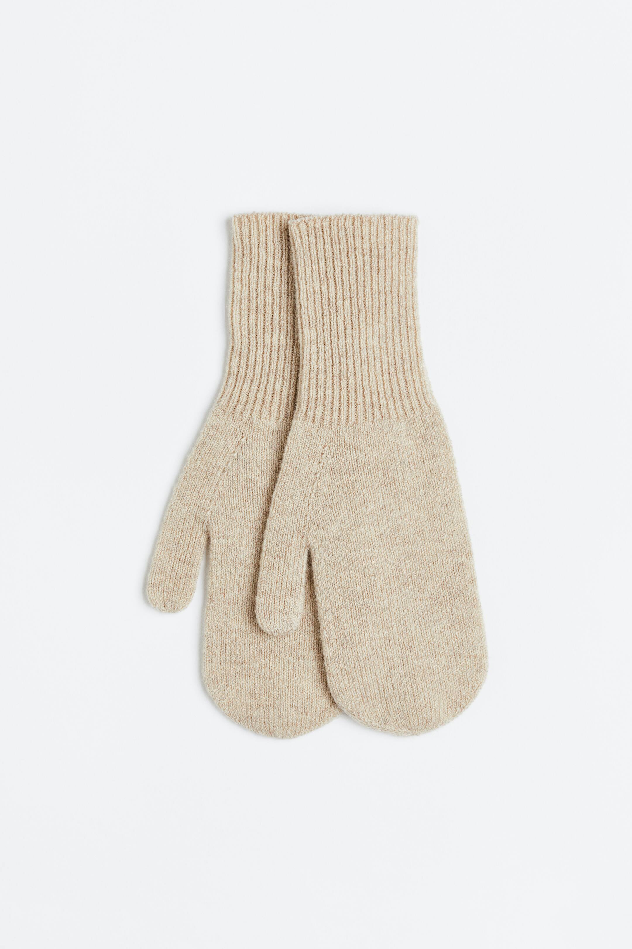 Women's Beige Cashmere-blend Mittens | H&M CA