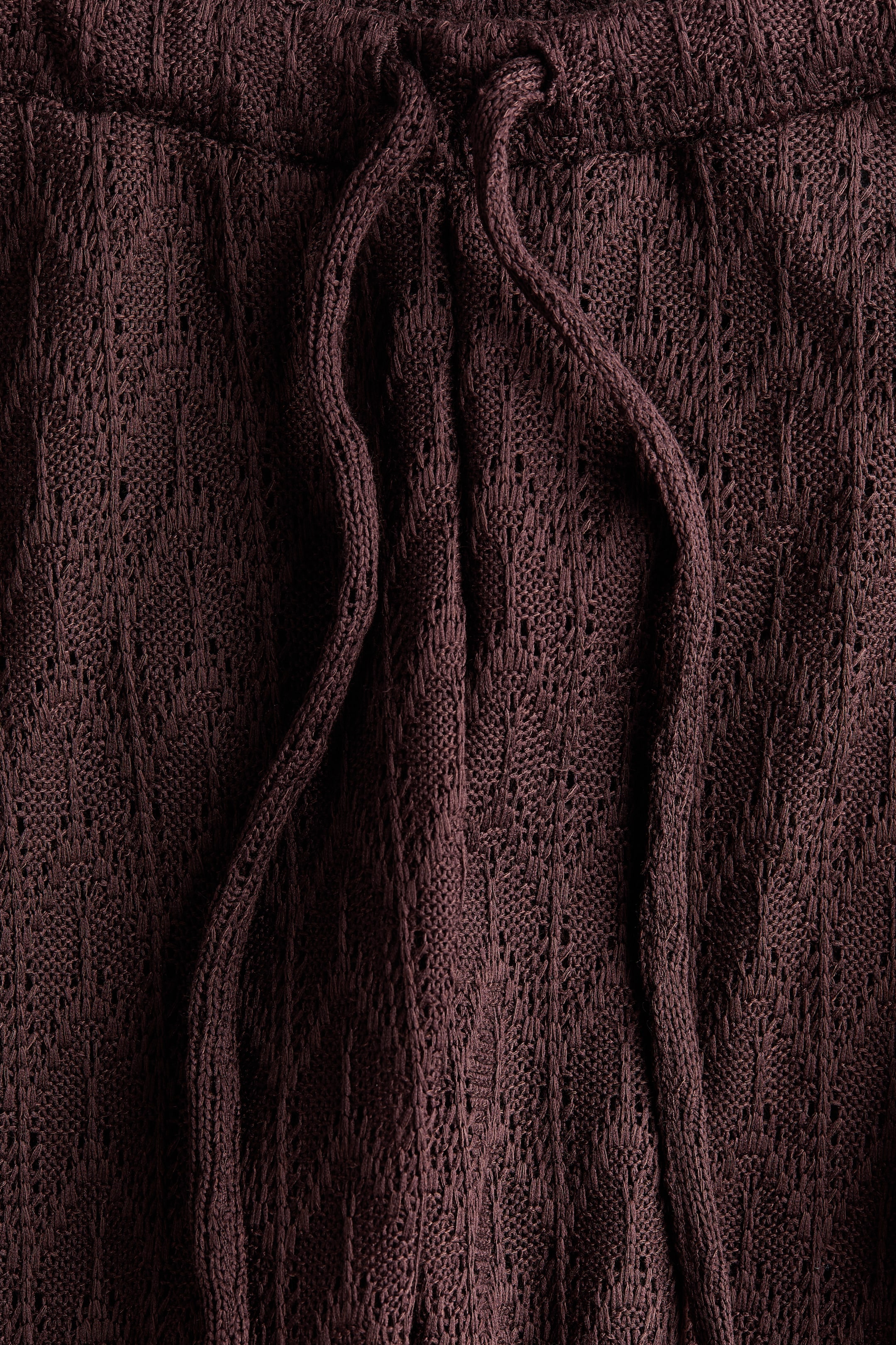 Women's Dark brown MAMA Pointelle-Knit Drawstring Pants | H&M US
