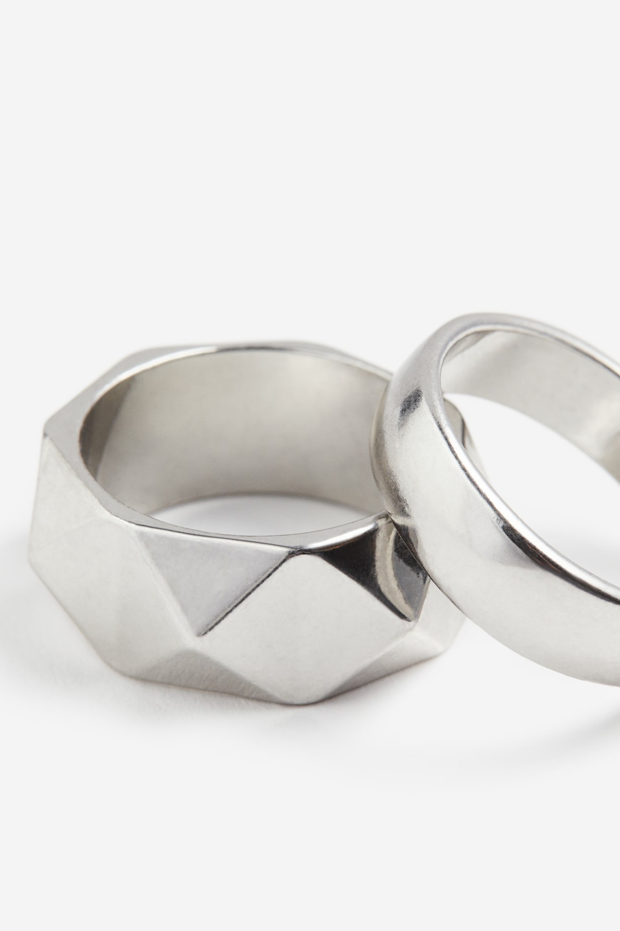 Men’s Silver-coloured 2-pack rings | H&M IN
