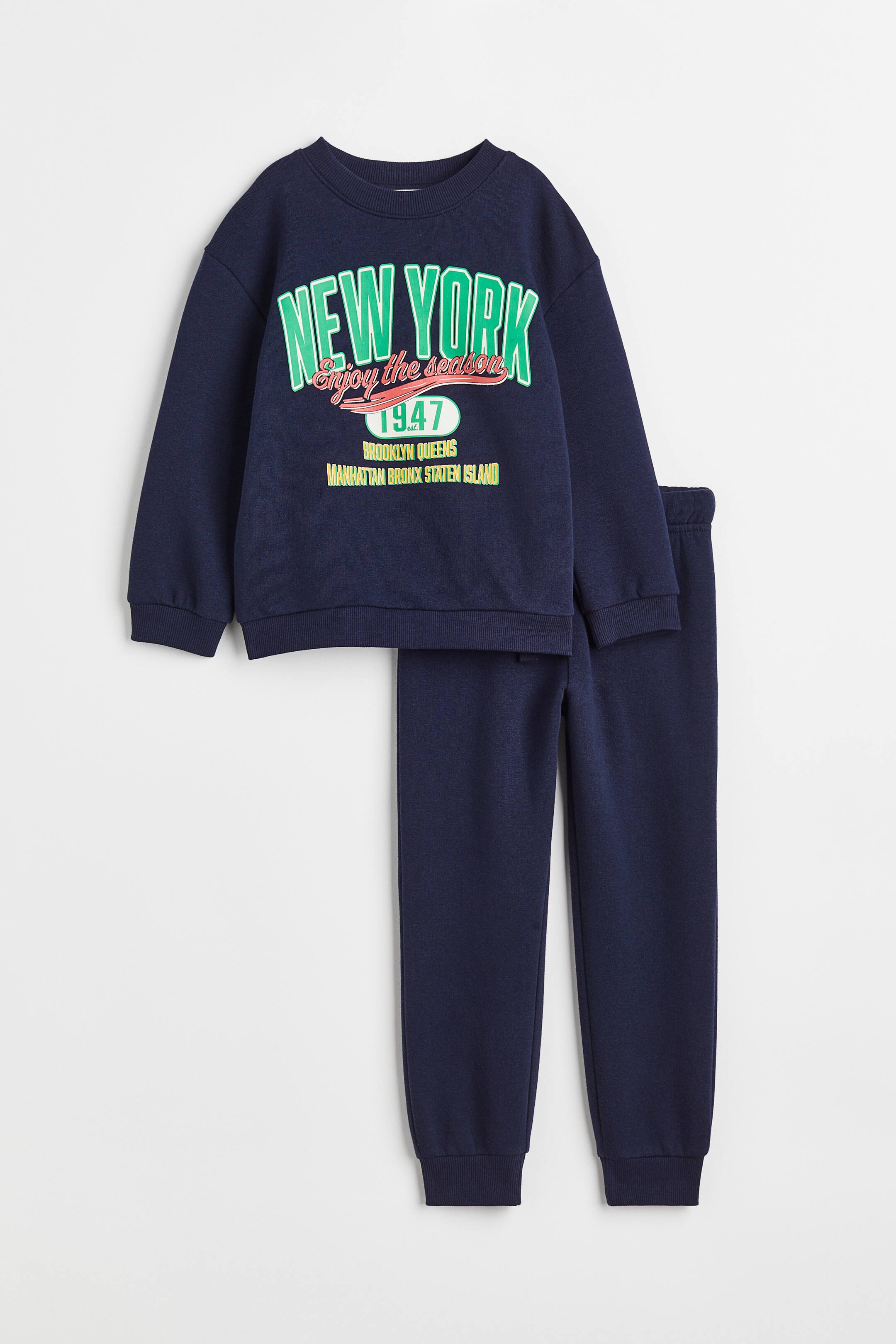 2-teiliges Sweatshirt-Set - Dunkelblau/New York - Kids | H&M DE