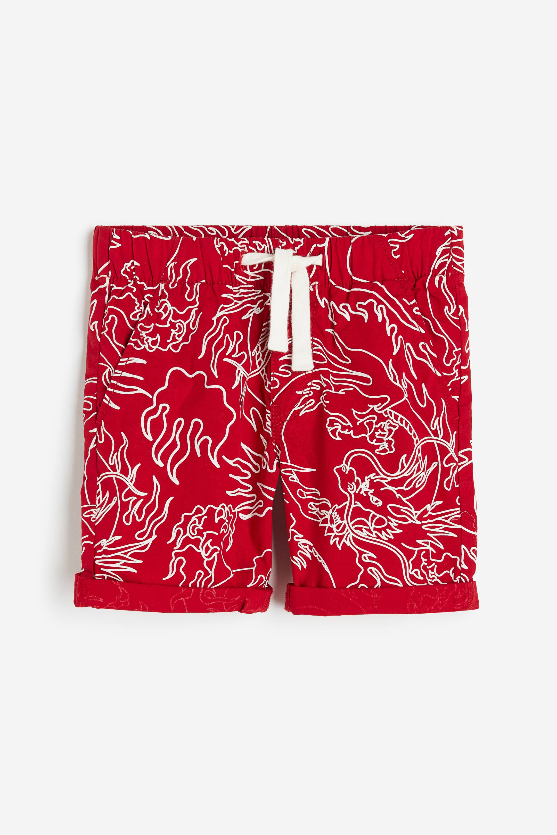 Cotton pull-on shorts - Red/Dragons - Kids | H&M IN