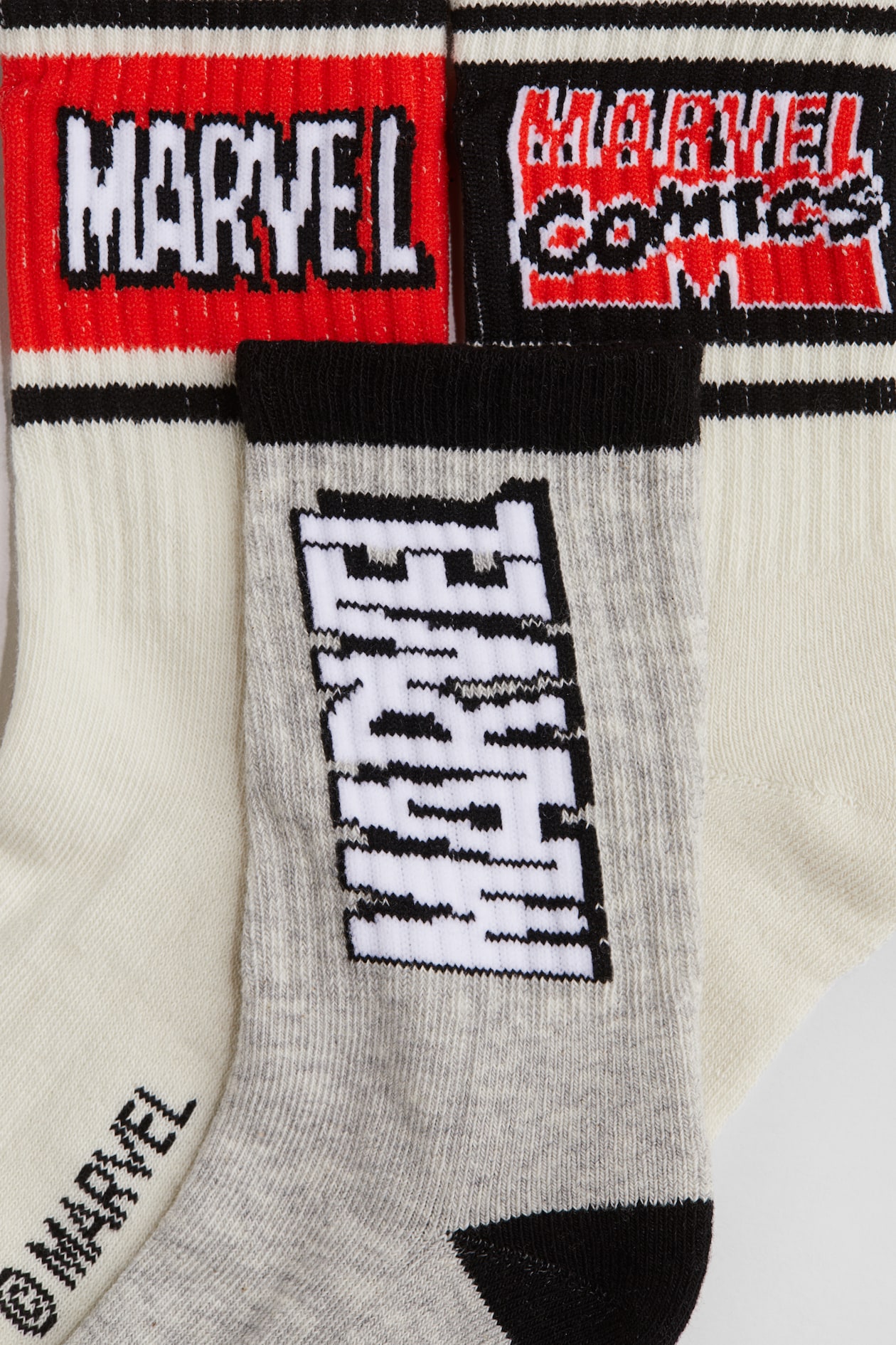 5-pack intarsia motif socks - Light grey/Marvel Comics - Kids | H&M GB