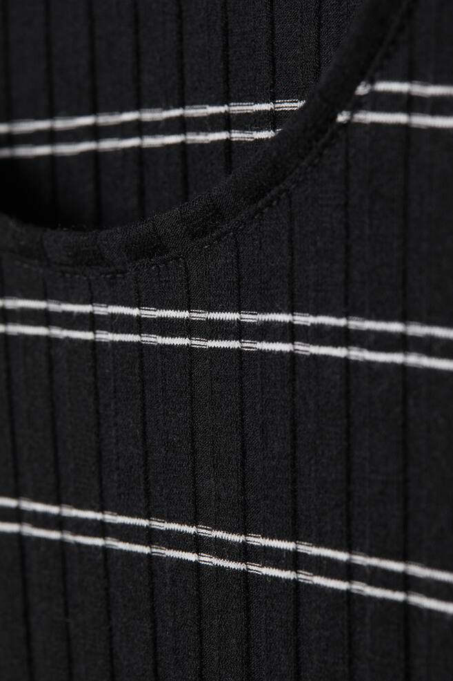 Ribbed Jersey Top - Black/white striped - Ladies | H&M US