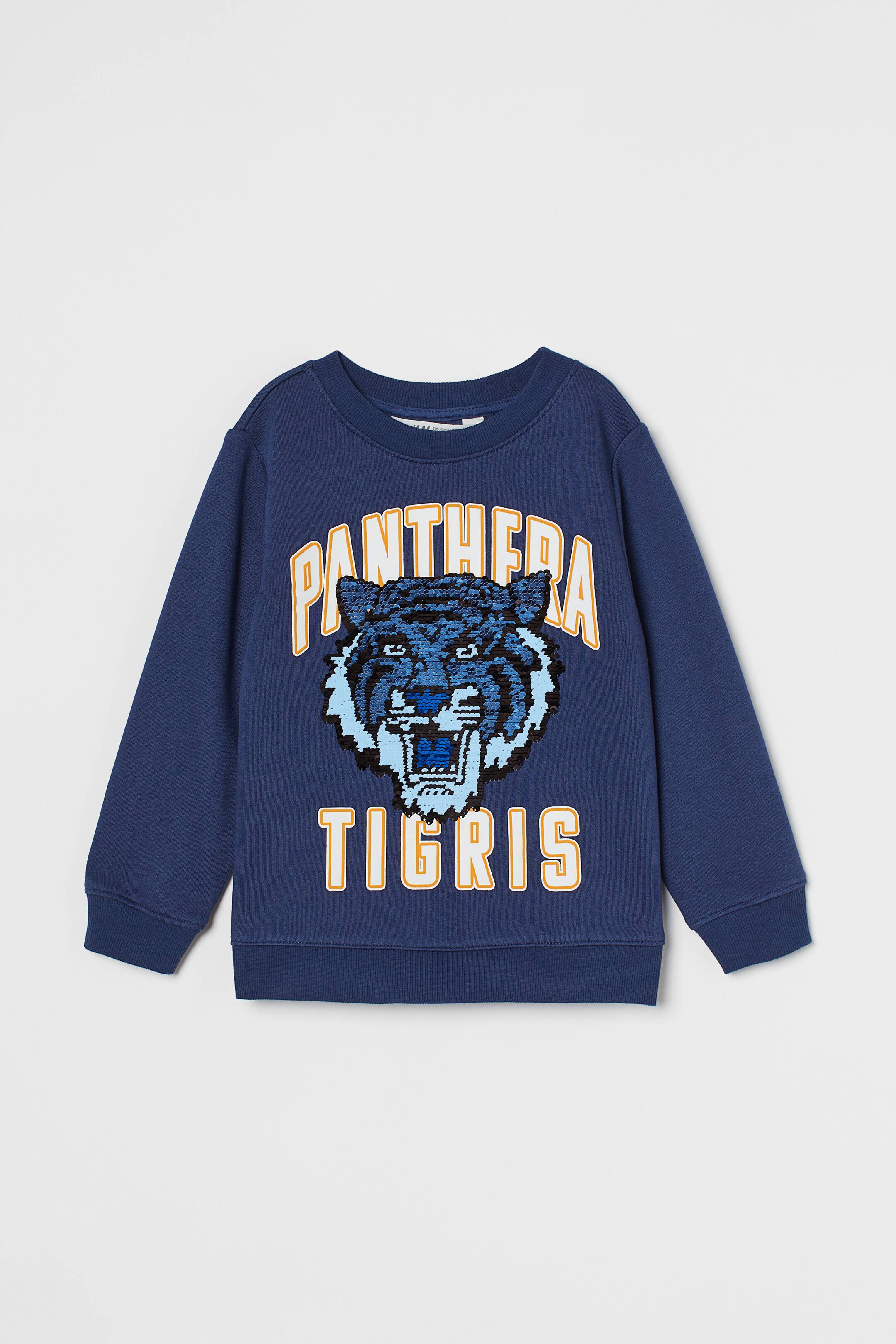 Dukserica sa šljokicama - Tamnoplava/tigar - Kids | H&M RS