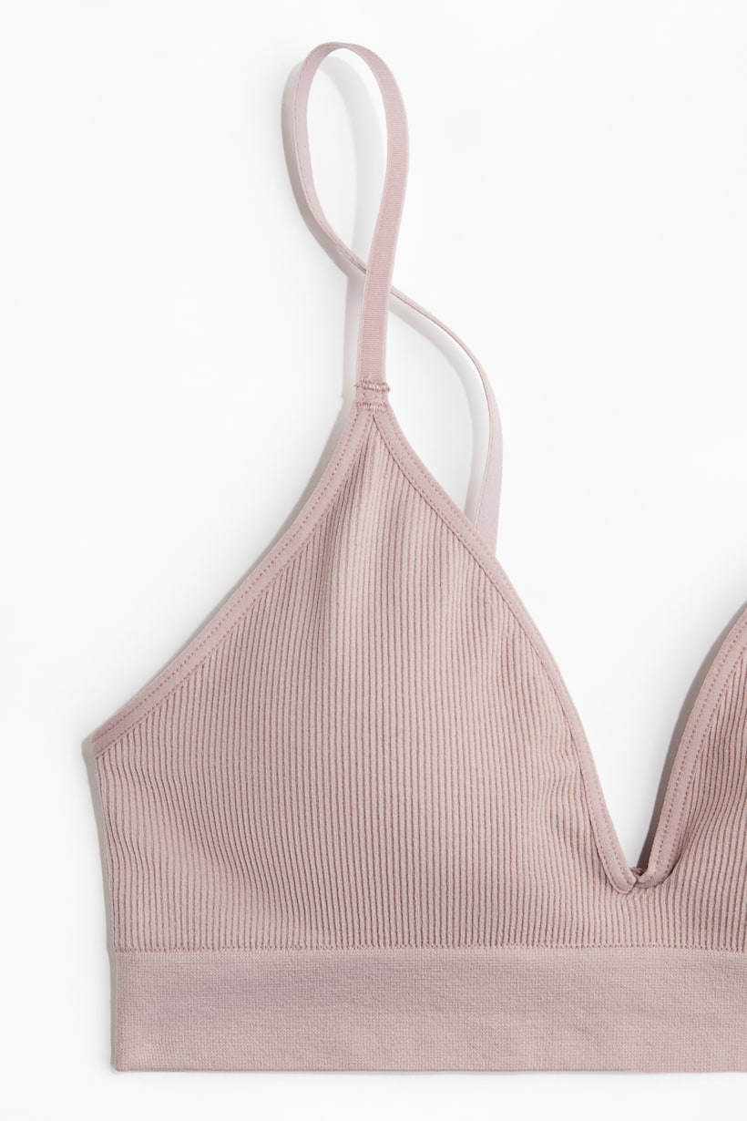 Women's Dusty pink Seamless Padded Soft-cup Bra | H&M US