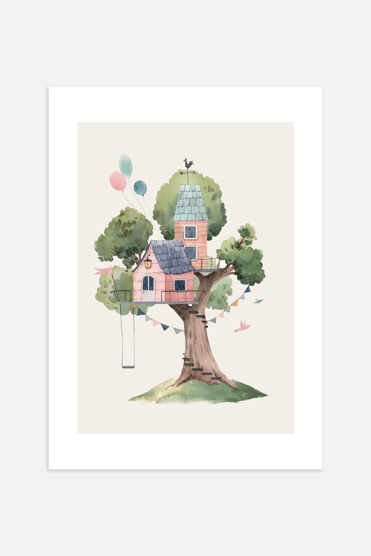 Pink/green/beige My Tree House Poster at H&M Home | H&M GB