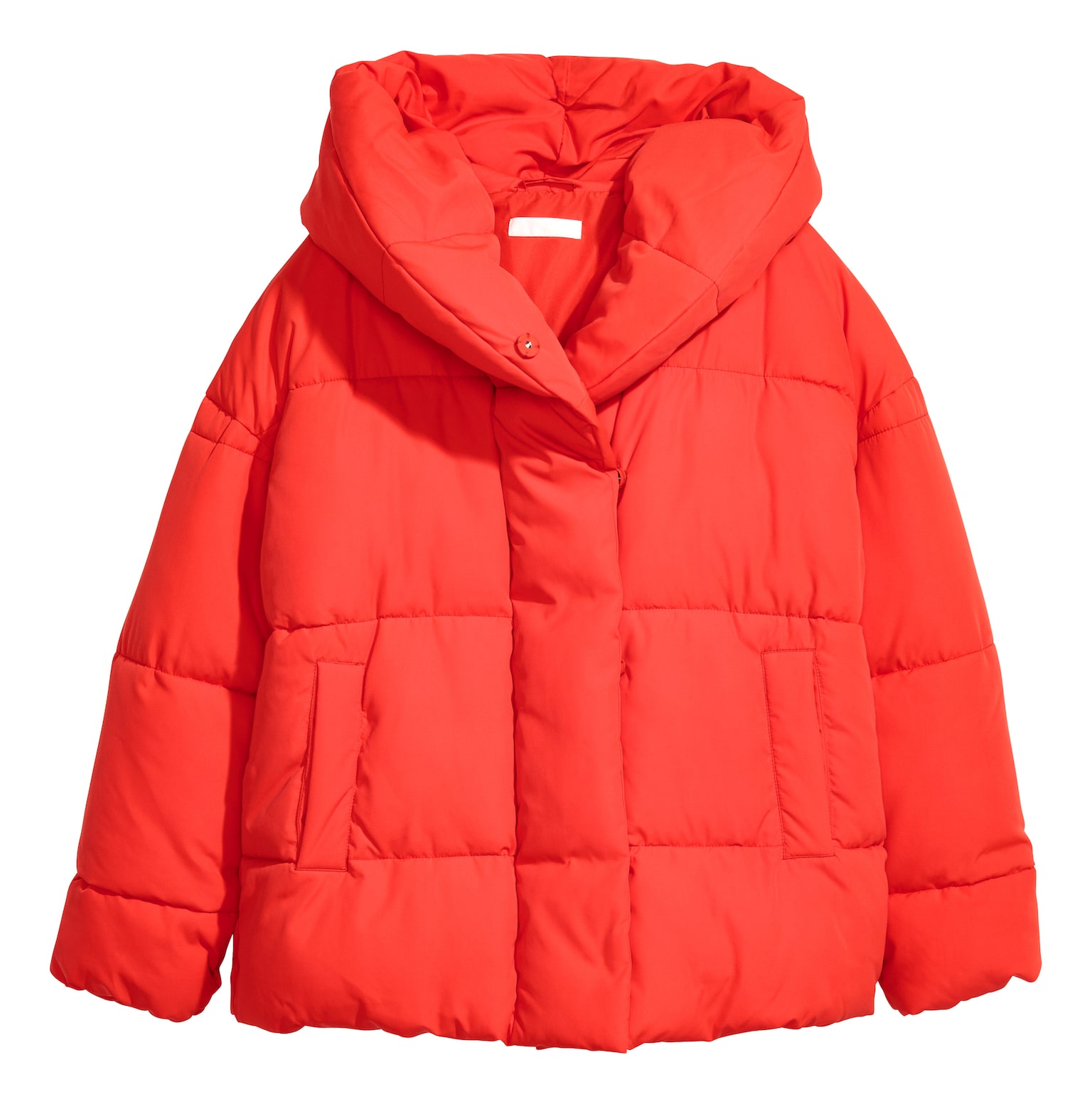 Padded jacket with a hood - Bright red - Ladies | H&M GB