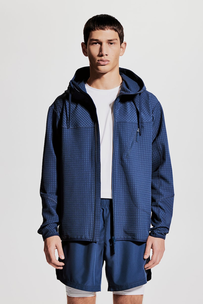 Regular Fit Mid Layer Jacket With DryMove™ - Navy blue - Men | H&M AU