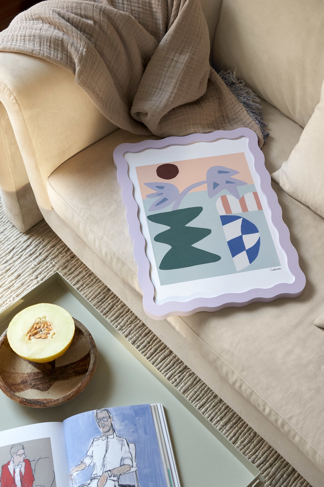 Wavy Picture Frame Wood - Pastel Purple - Postery - Home All | H&M GB