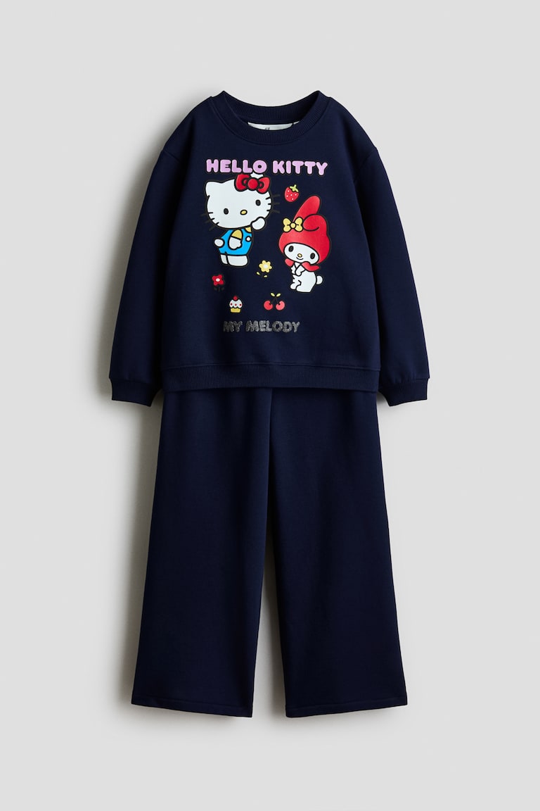 Navy blue/Hello Kitty 2-Piece Printed Sweatshirt and Joggers Set for ...